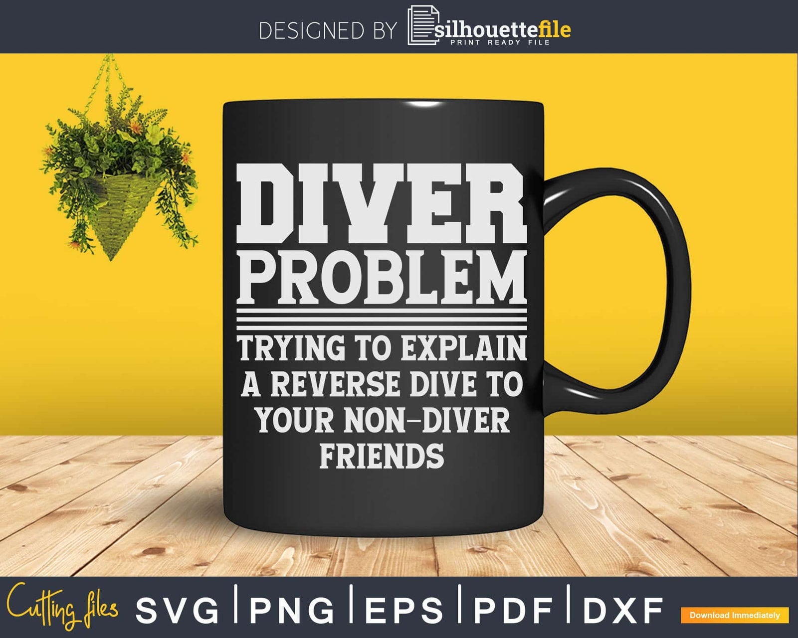 Funny Diver Problem Png Svg Dxf Cut Files | Silhouettefile