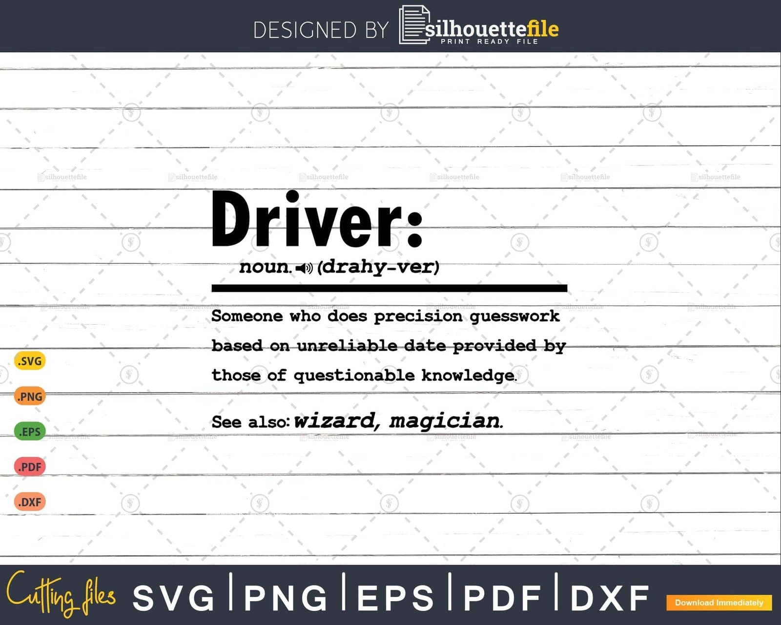 Funny Driver Definition Graduation Svg Png Crafts File | SilhouetteFile