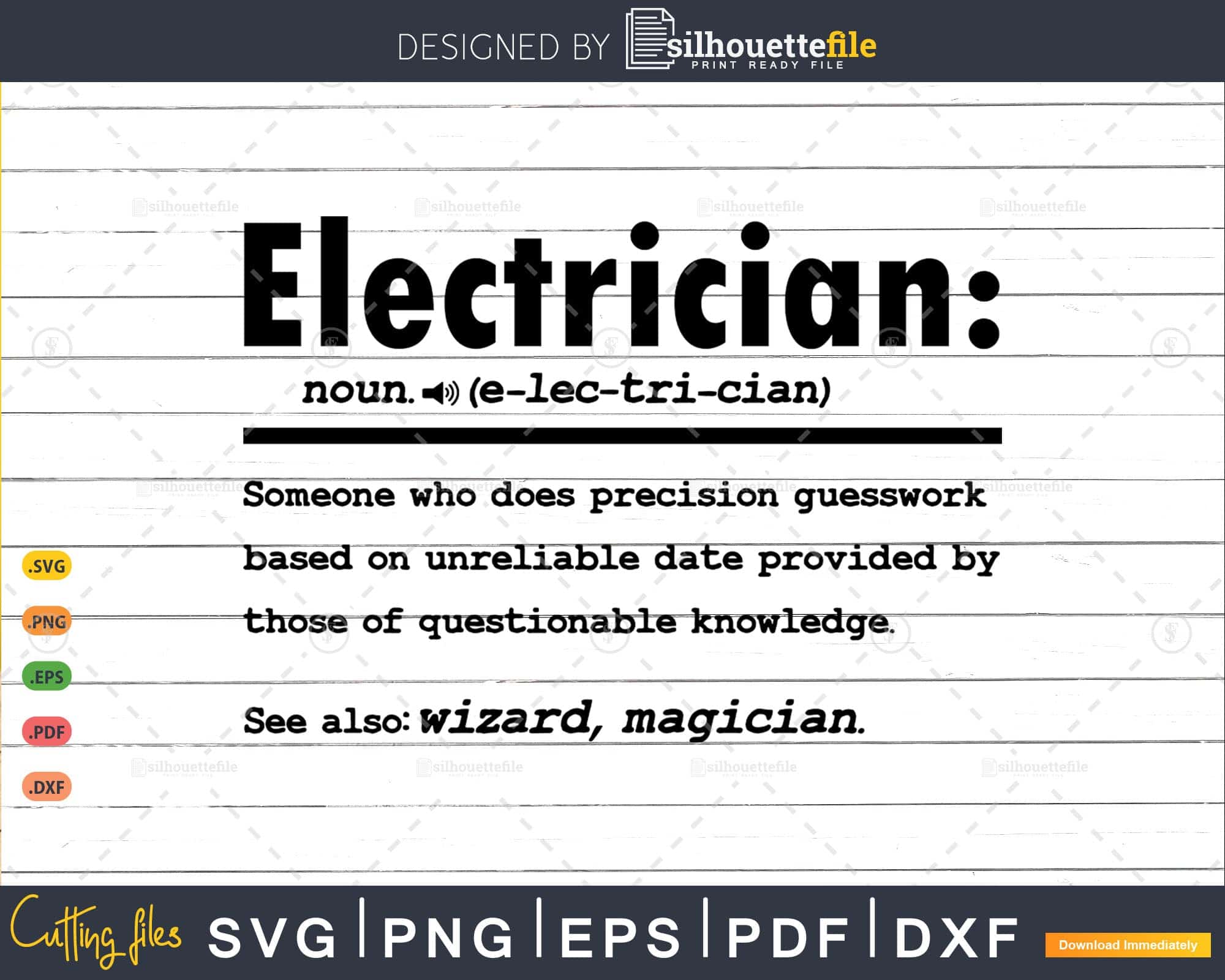 Funny Electrician Definition Graduation Gift For Electrician Svg Cut ...