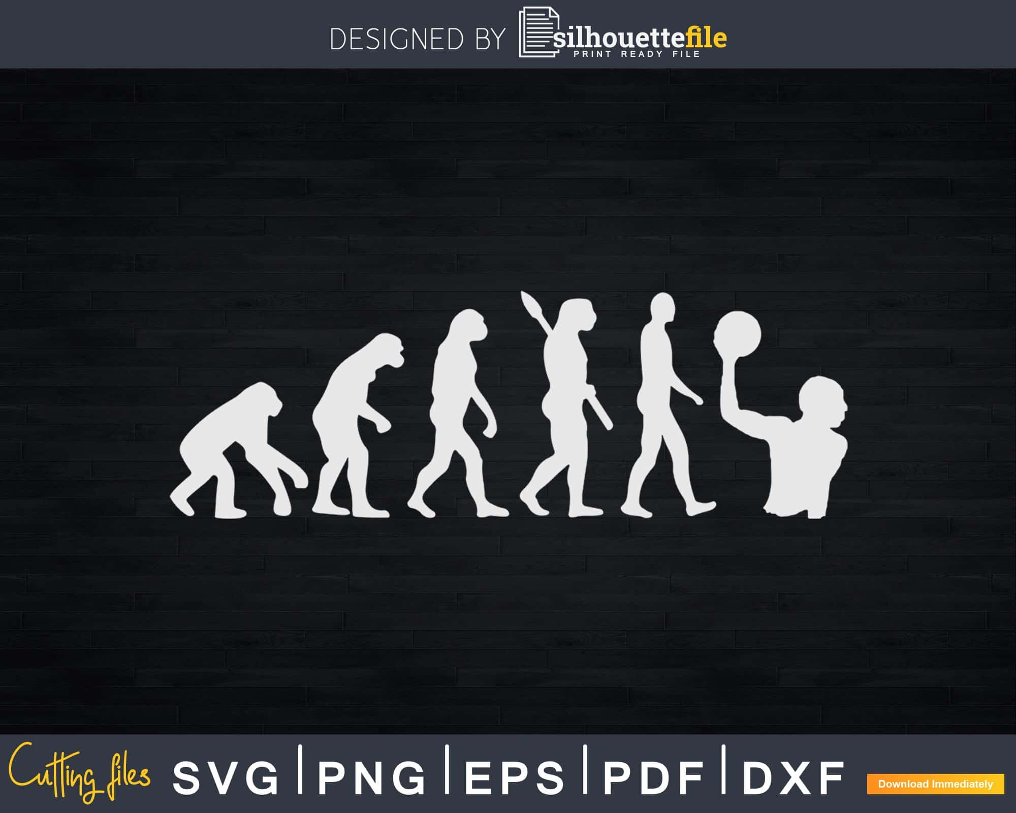 Funny Evolution water polo svg printable Instant Download cutting files ...