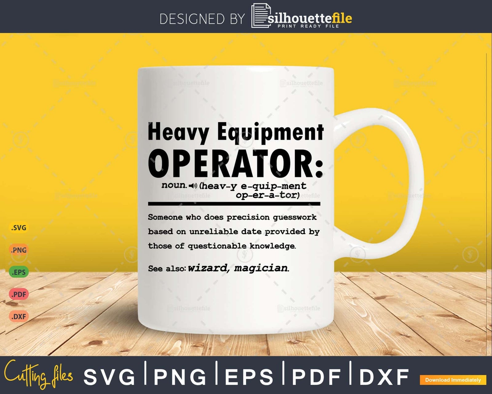 Funny Heavy Equipment Operator Definition Graduation Svg Cricut File ...