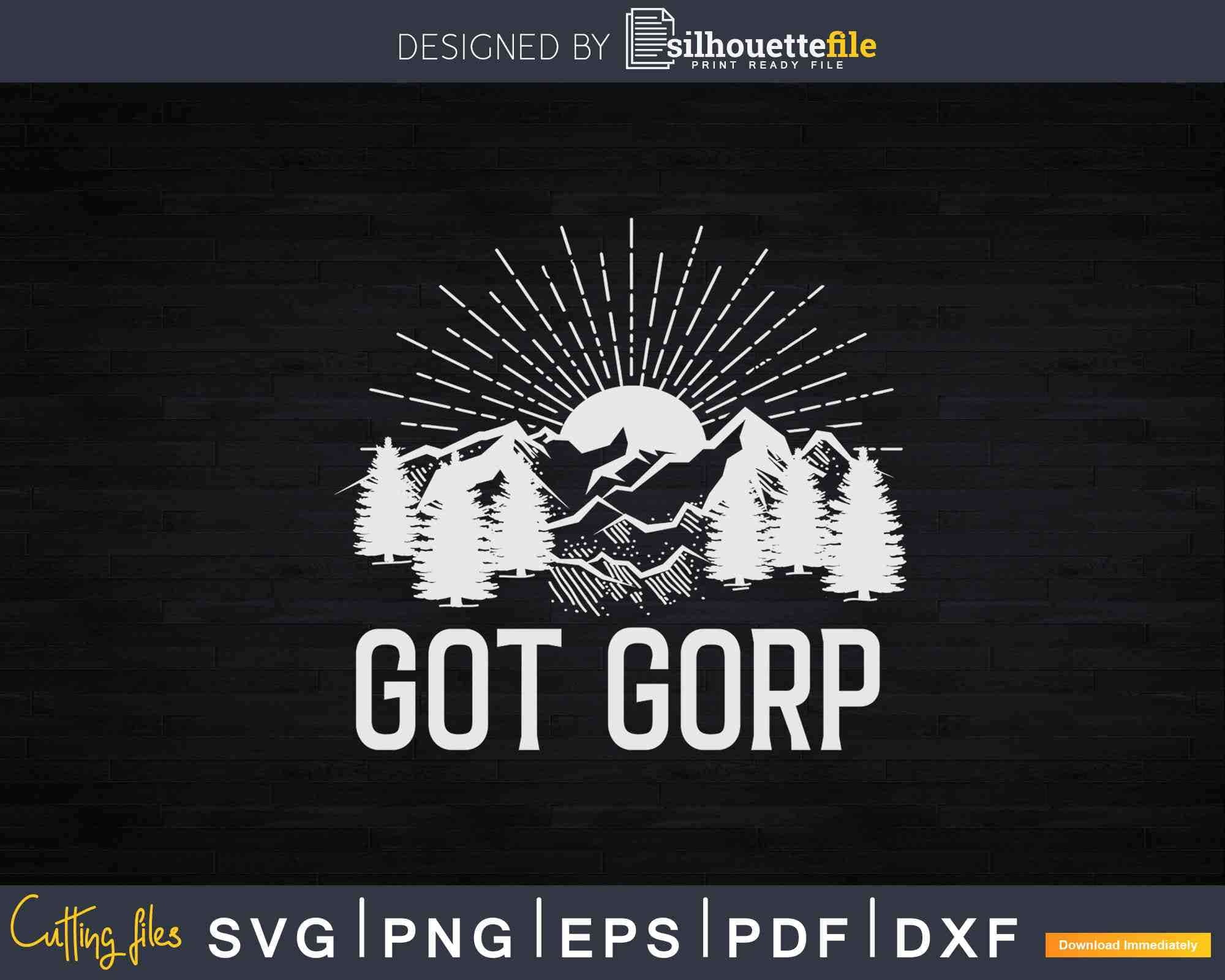 Funny Hiking Got Gorp Low Poly Svg Cricut Cut Files | Silhouettefile