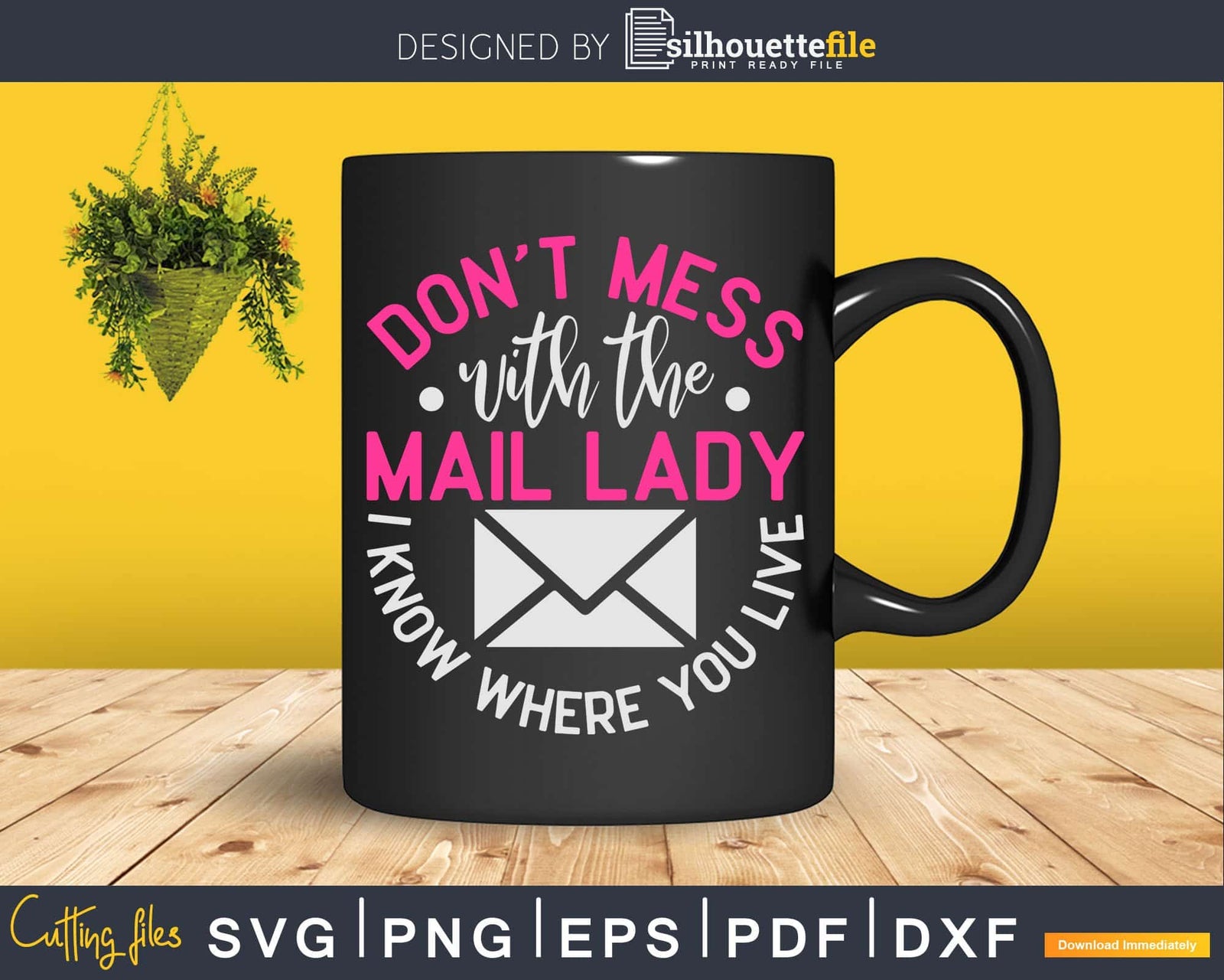 Funny Mail Carrier Mail Lady Post Office Svg Cricut Cut | Silhouettefile