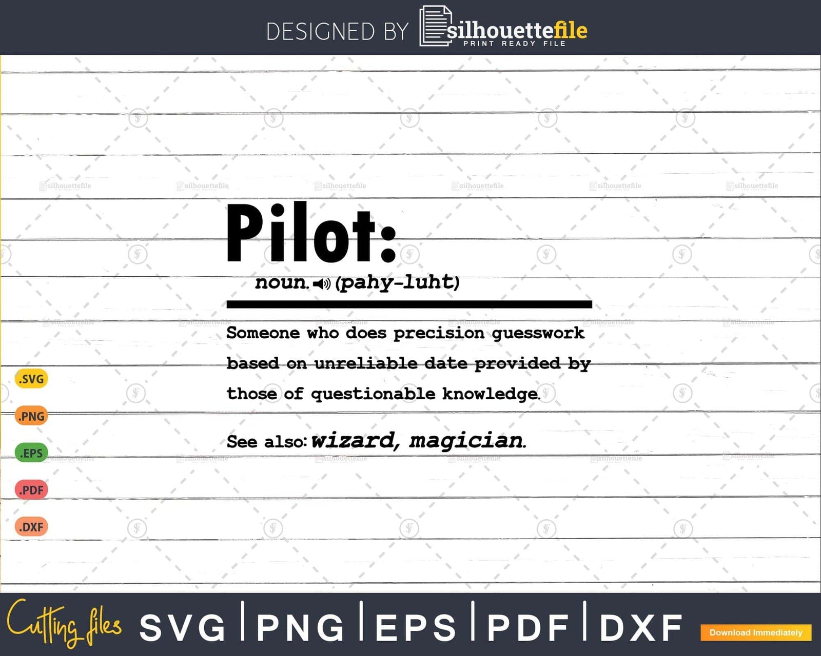 Funny Pilot Definition Graduation Gift For Pilot Svg Cricut Files ...