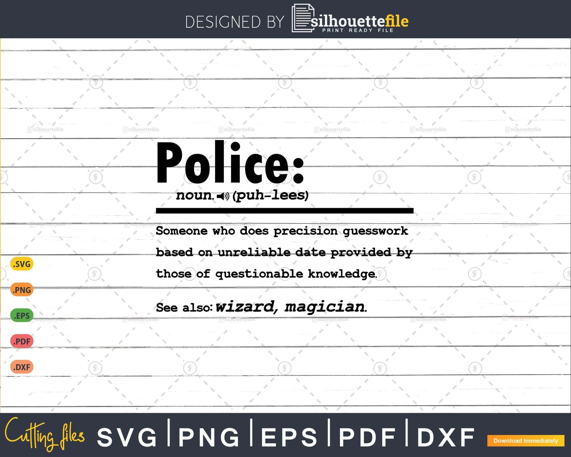 Funny Police Definition Graduation Gift For Police Svg Cricut File ...