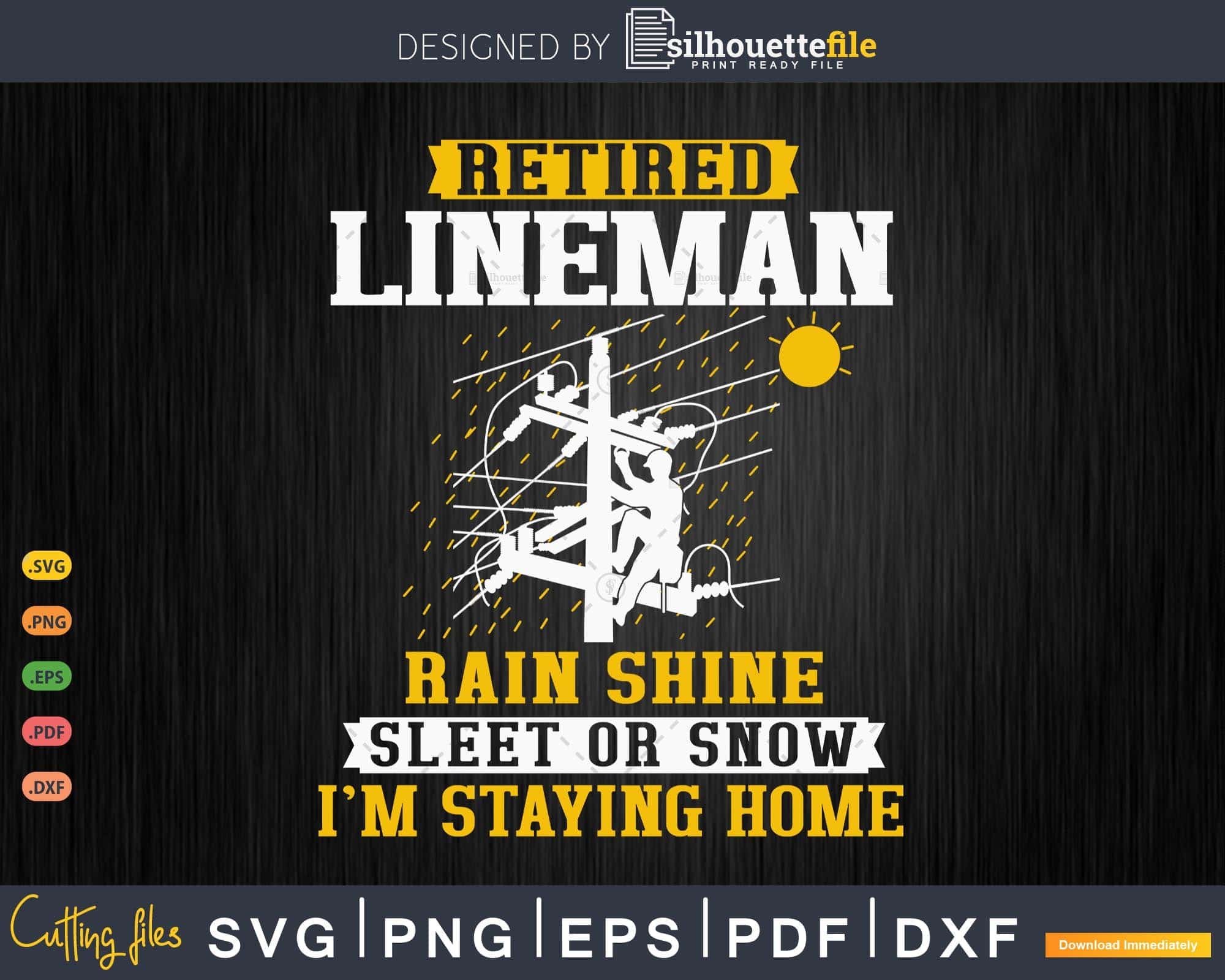 Funny Retired Lineman I'm Staying Home Svg Png T-shirt Design ...