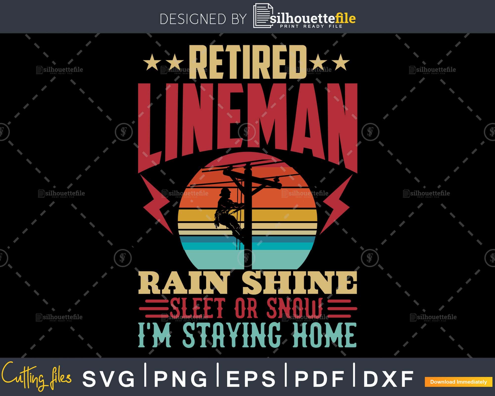 Funny Retired Lineman svg craft instant download silhouette cut files ...