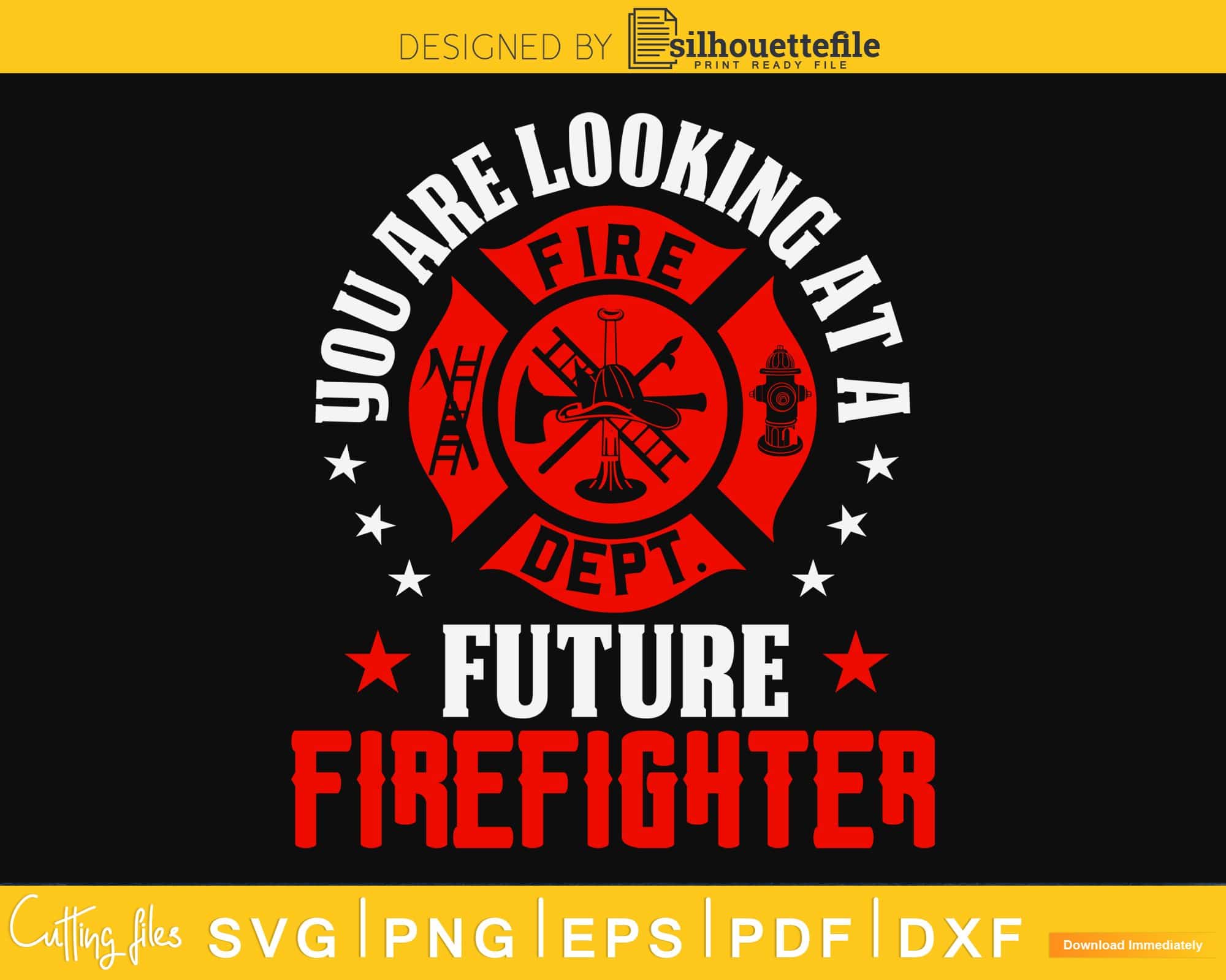 Future Firefighter craft cut svg cutting design file | SilhouetteFile