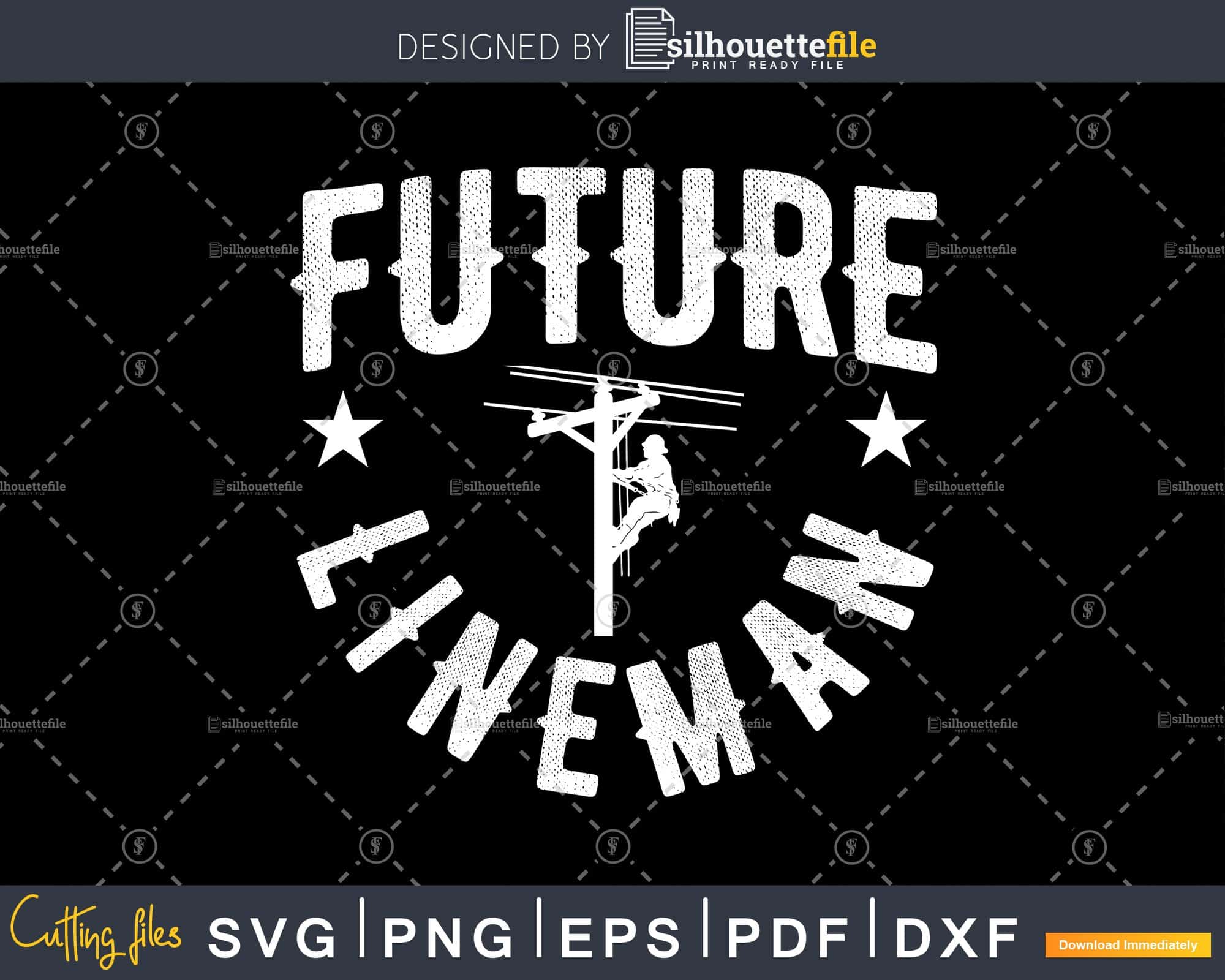 Future Lineman svg png dxf eps vector cut design files | Silhouettefile