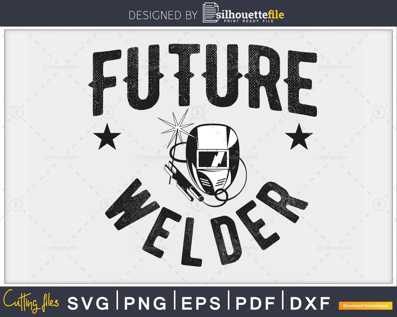 Future Welder silhouette svg png dxf eps vector cutting files | Silhouettefile