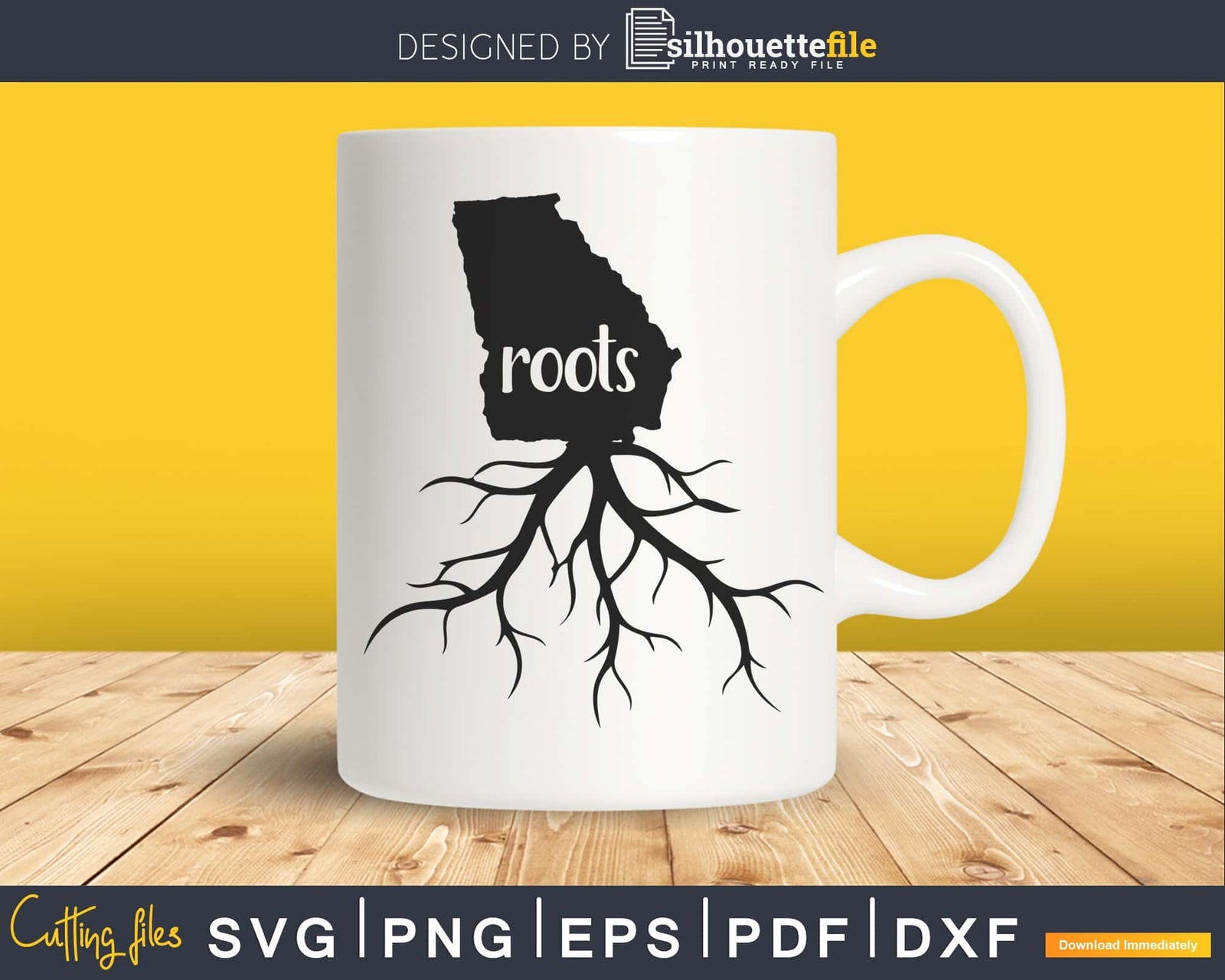 Georgia GA Roots Home Native Map SVG PNG cricut cut | SilhouetteFile