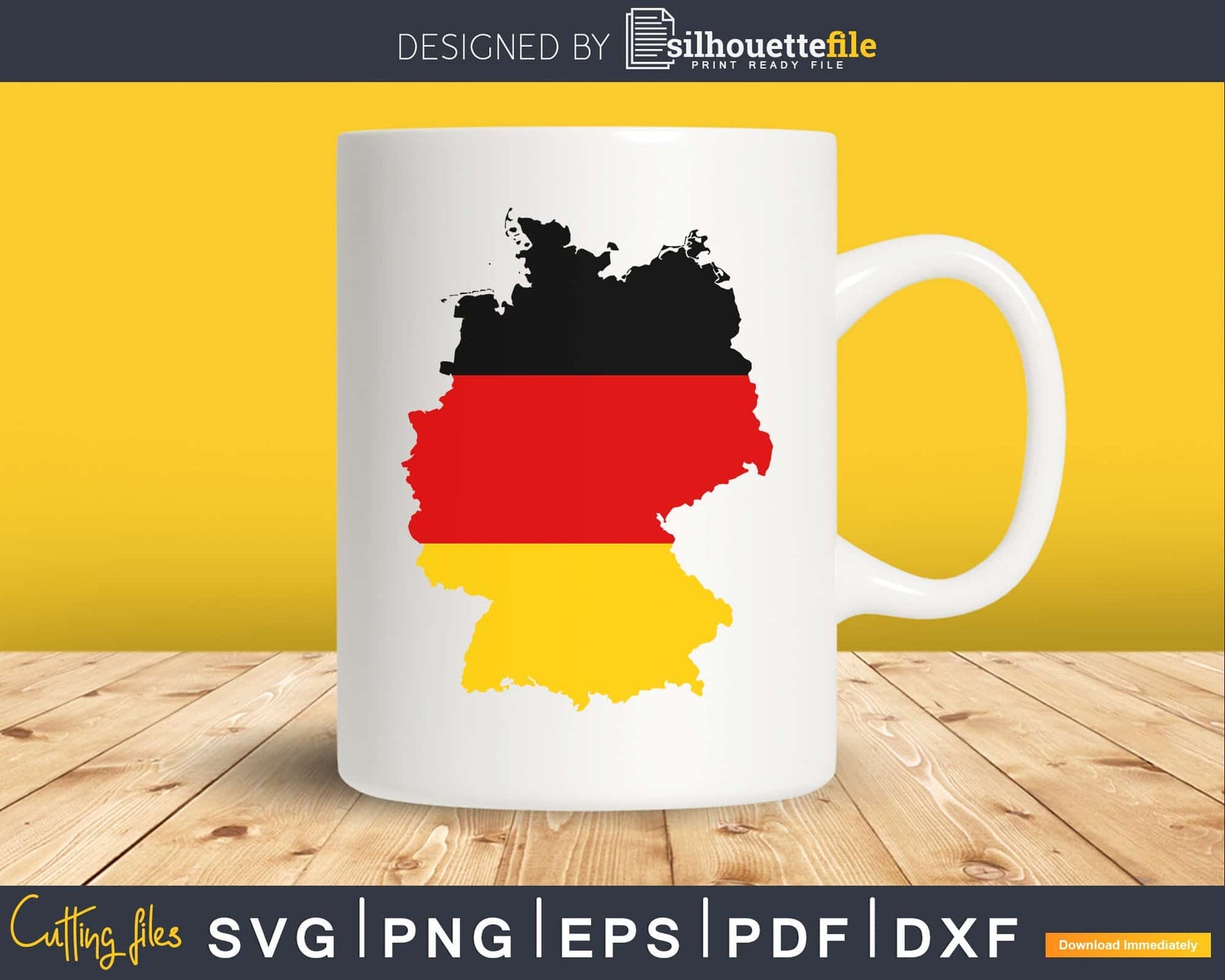 German Flag map Germany Day svg cricut png cutting | Silhouettefile