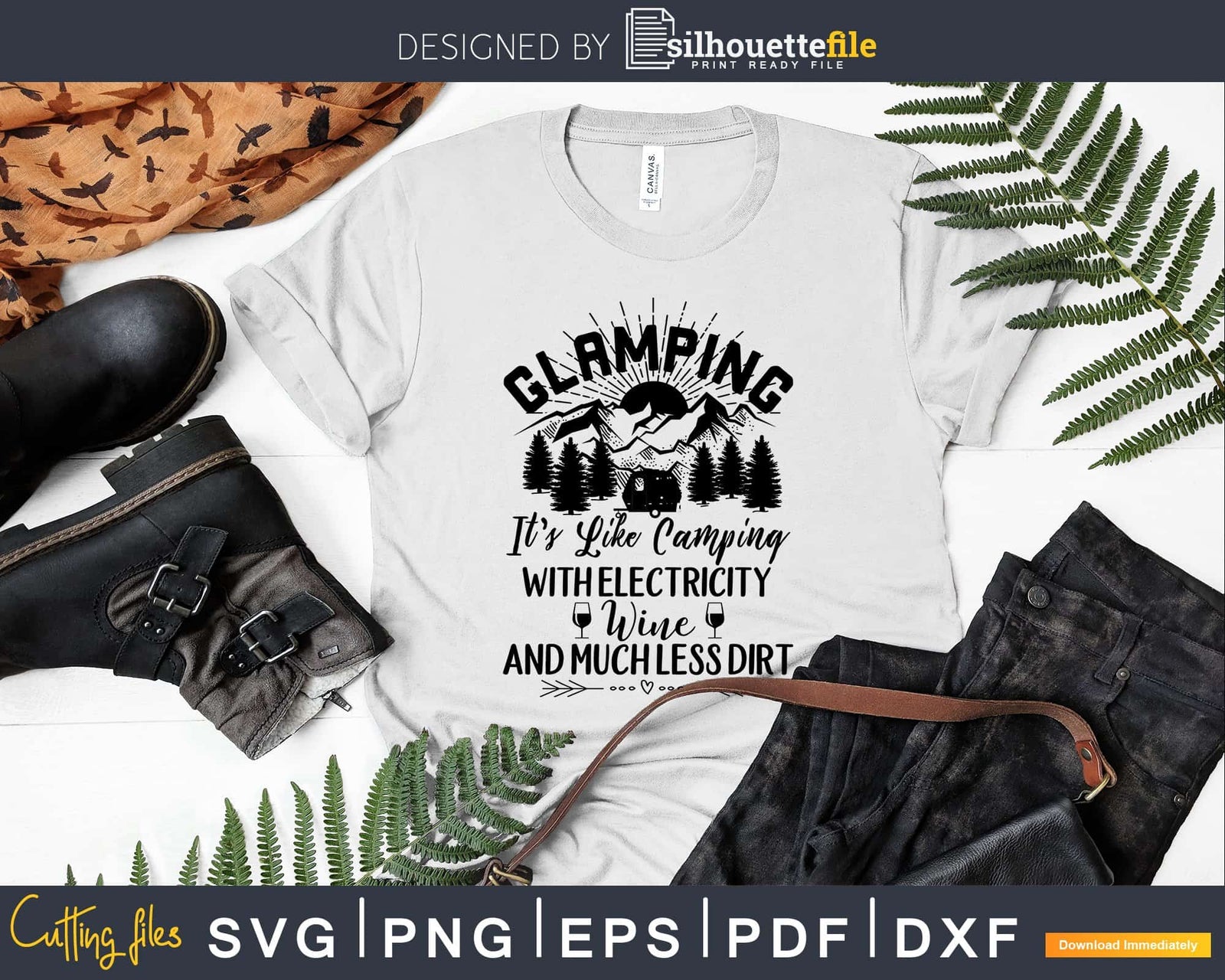 Glamping Definition Glamper Wine Funny Camping svg cut files ...