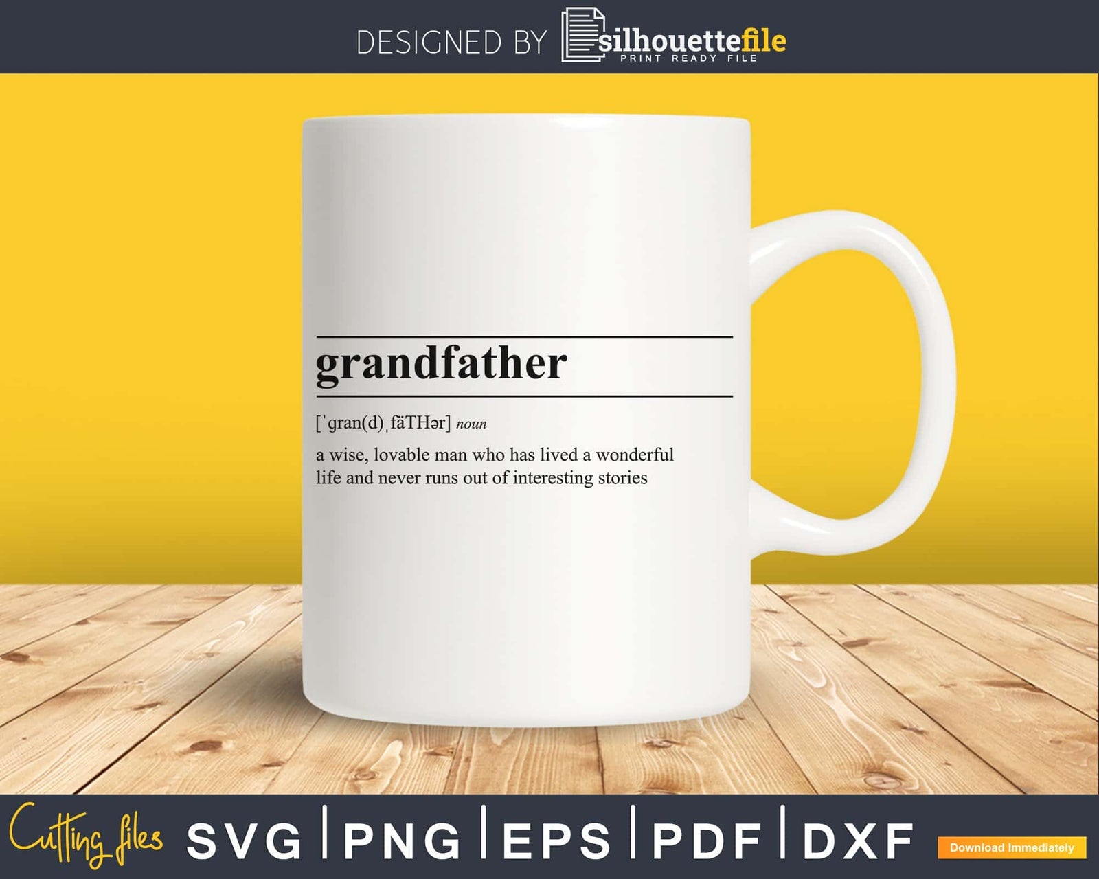 Grandfather definition svg printable family file by Silhouette File ...