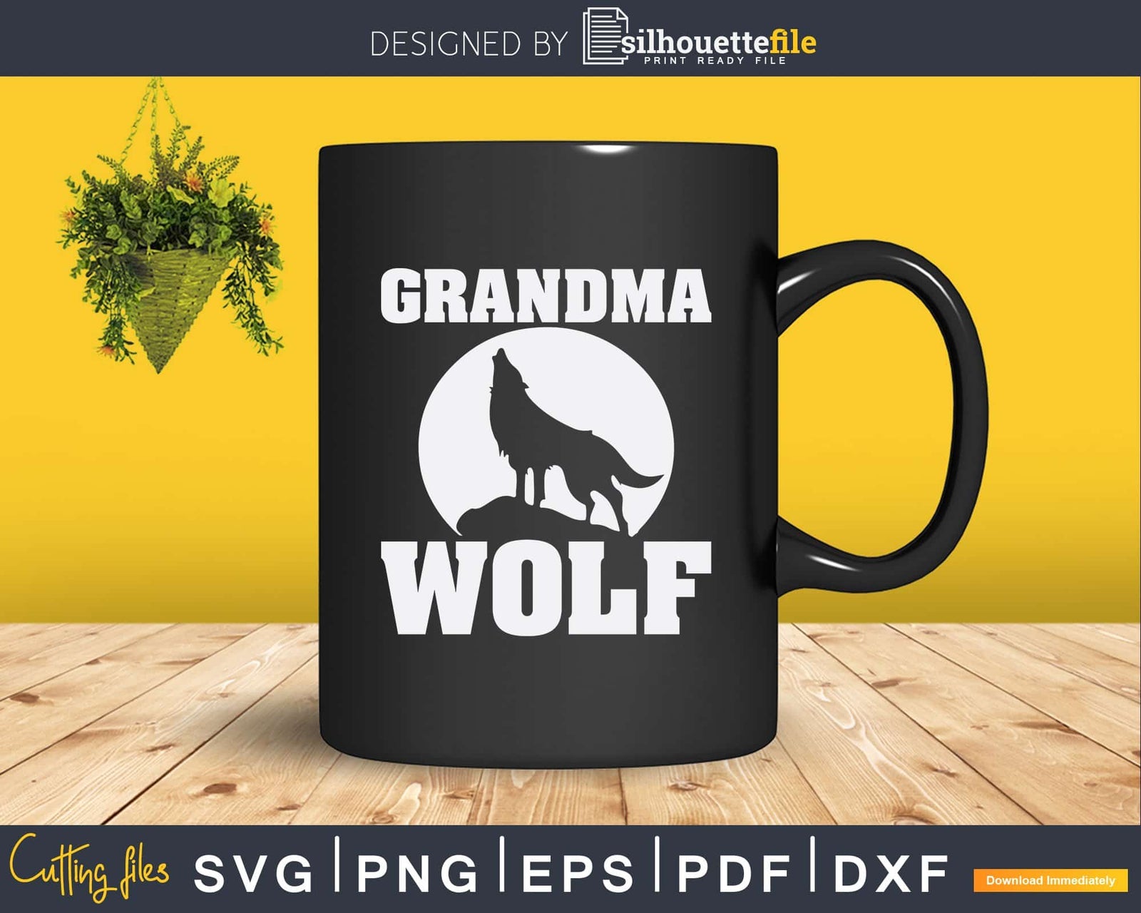 Grandma Wolf Family Tribe Wolves Moon Mimi Svg Png Cutting | SilhouetteFile