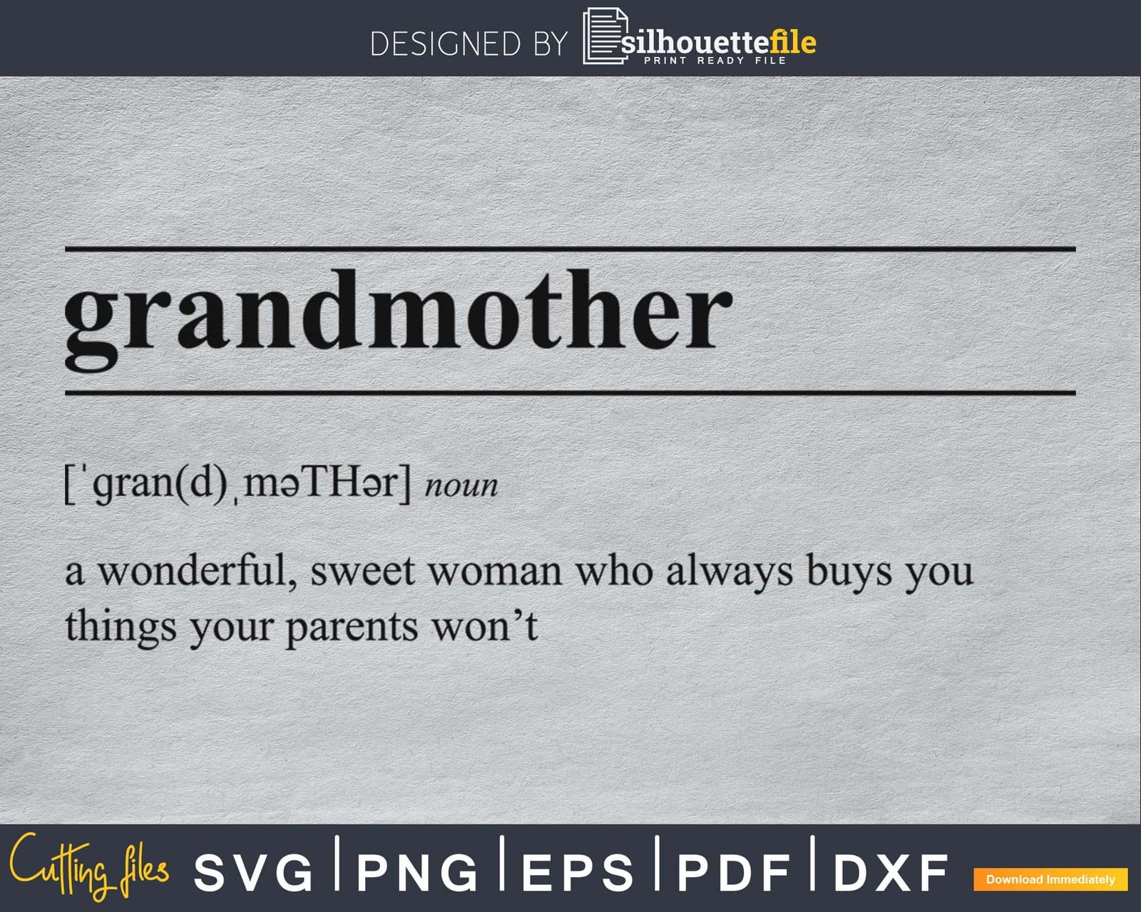 Relationship Grandmother definition svg printable file by Silhouette ...