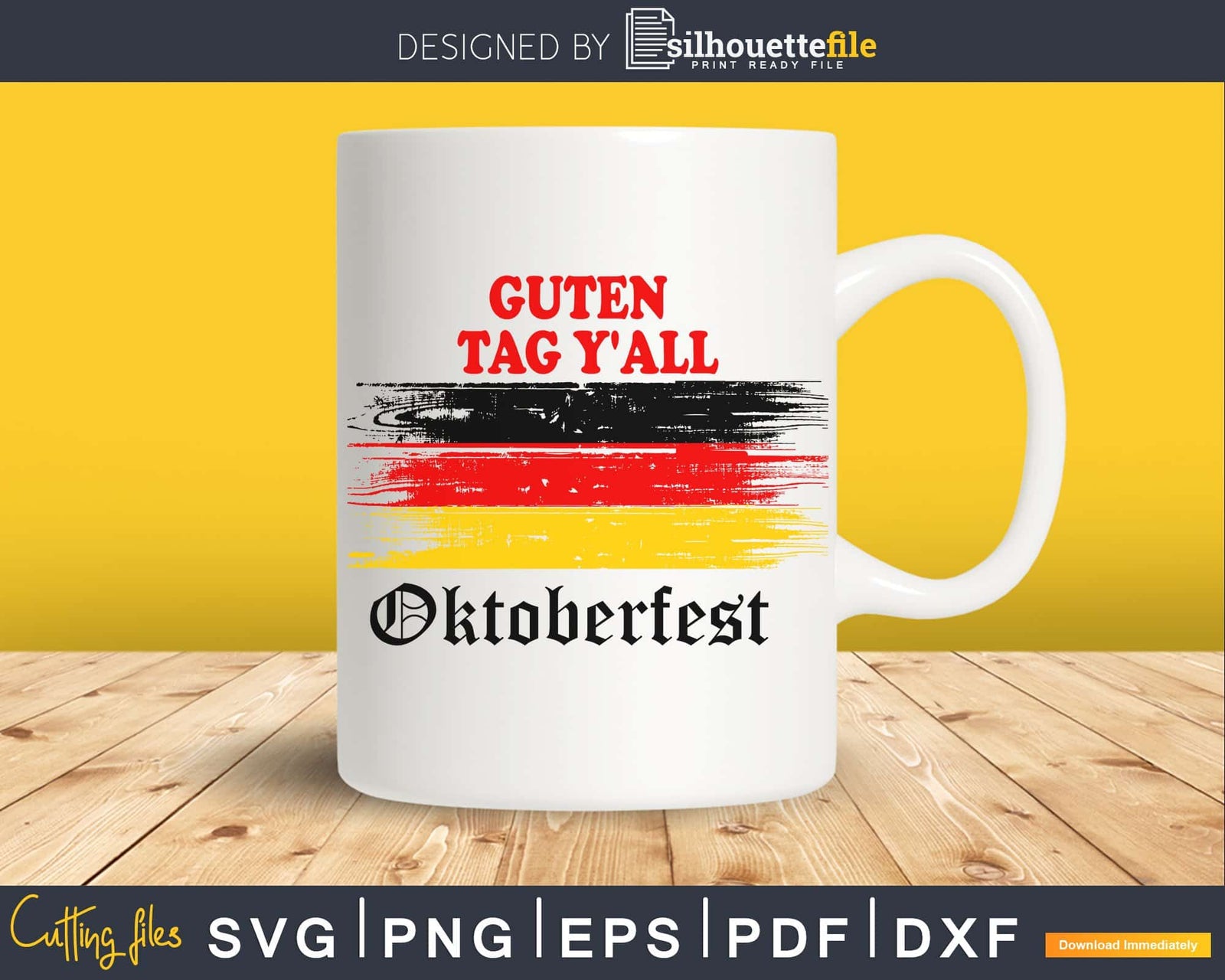 Guten tag y’all oktoberfest svg png cricut digital | Silhouettefile
