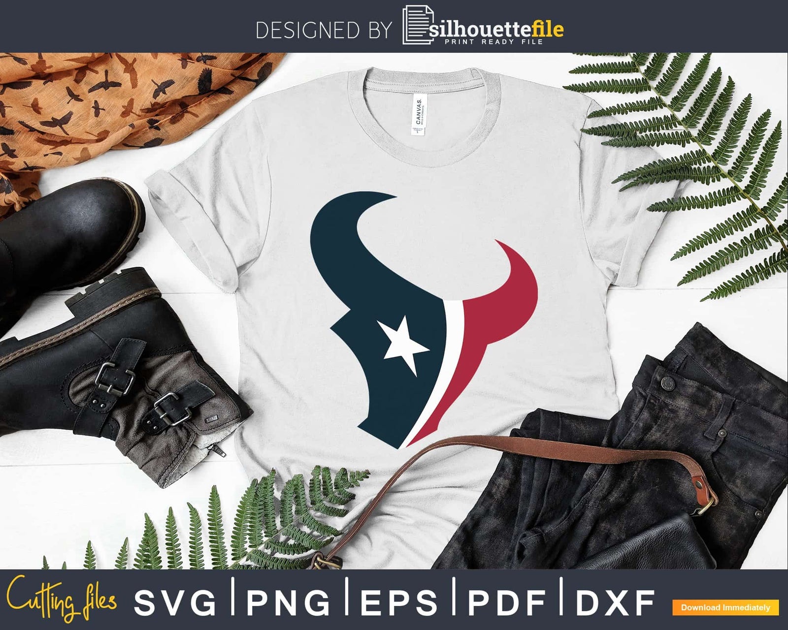 Houston Texans NFL Football Logo SVG cricut cut files | SilhouetteFile