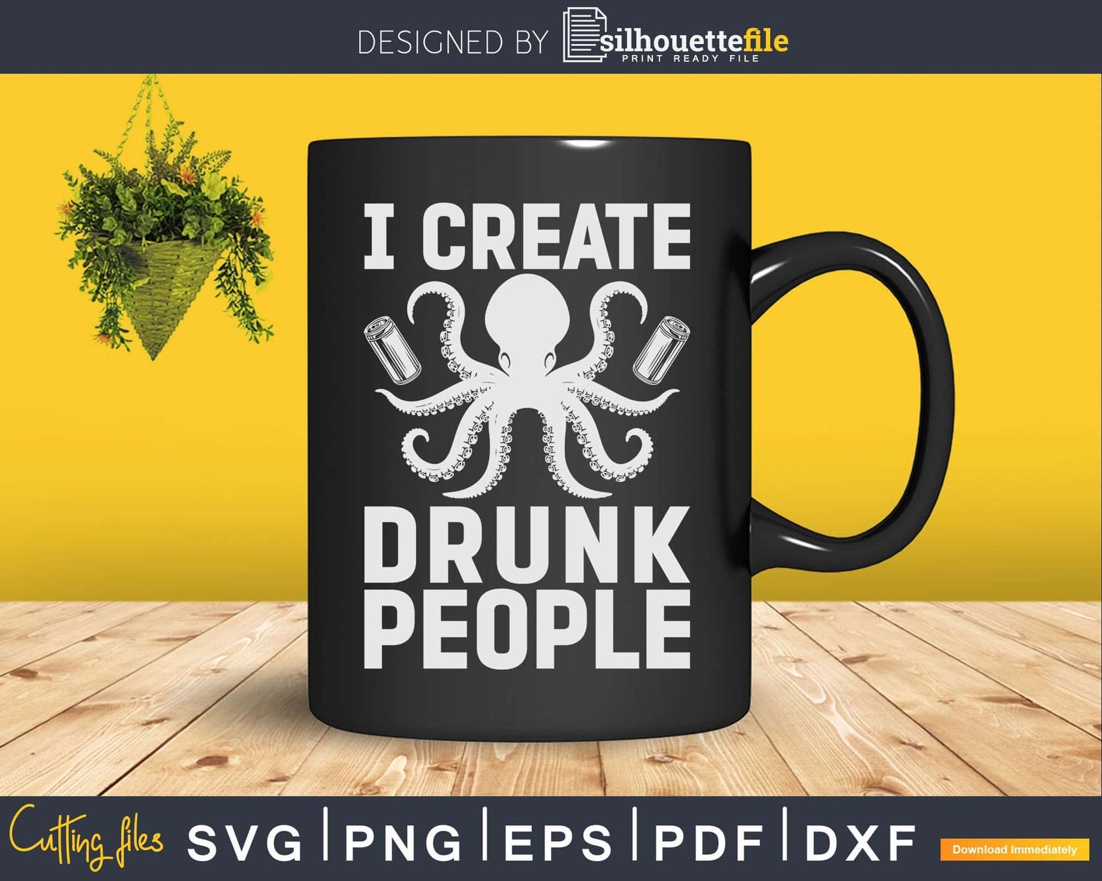 I Create Drunk People Funny Octopus Bartender Svg Png Dxf Files ...