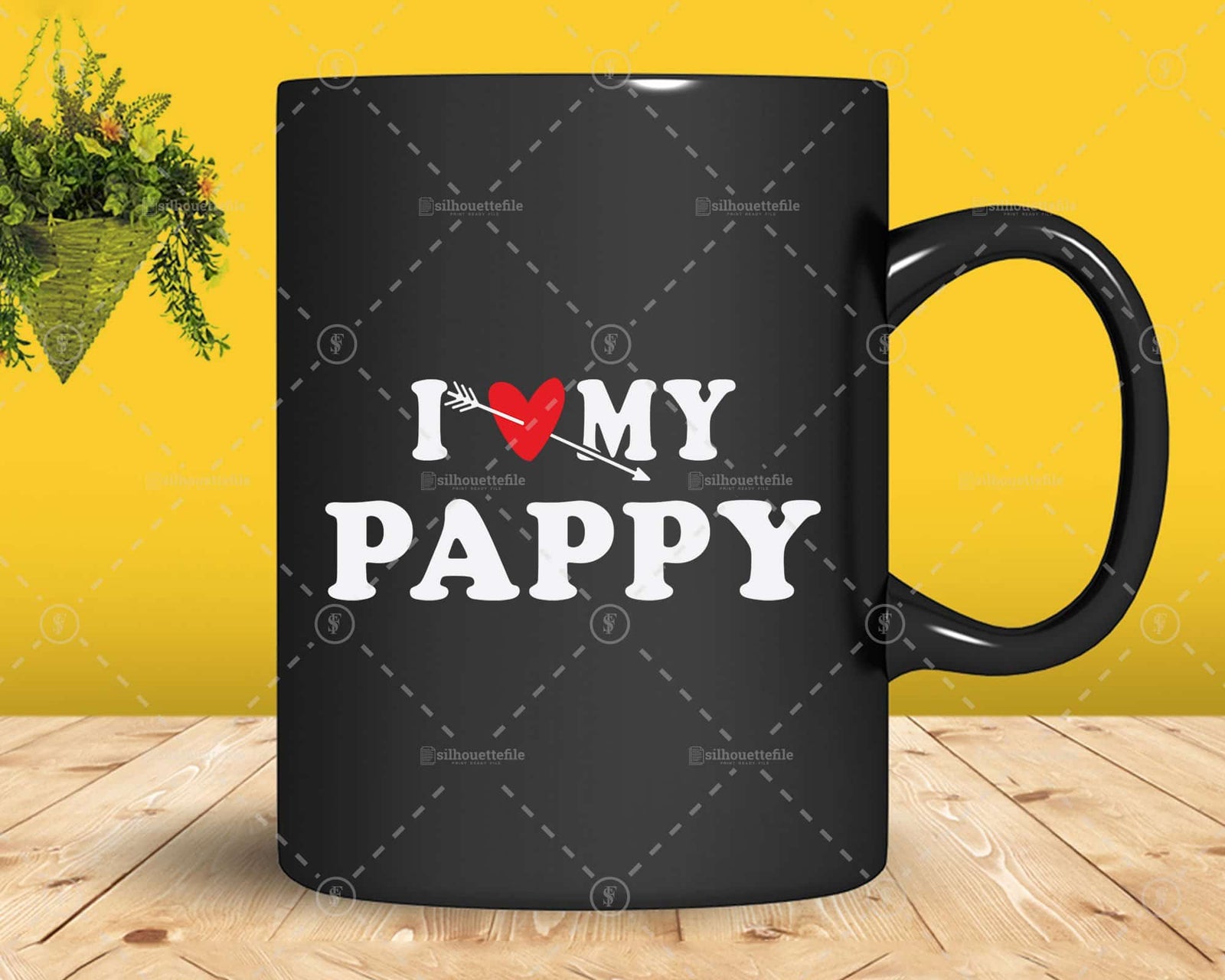 I Love My Pappy with Heart Fathers day Png Svg T-shirt | Silhouettefile