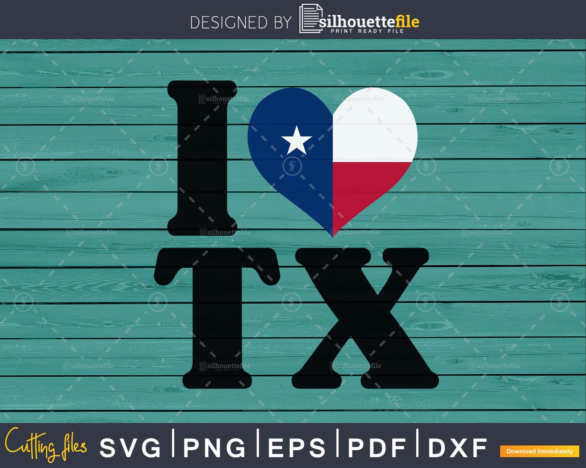 I Love Texas heart flag svg cutting cut files for cricut | Silhouettefile