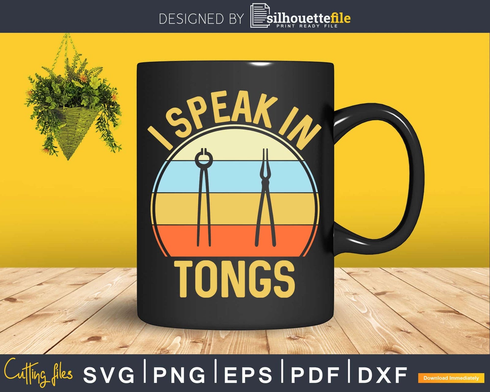 I Speak In Tongs Funny Blacksmith Pun Joke Svg Png Cricut | SilhouetteFile