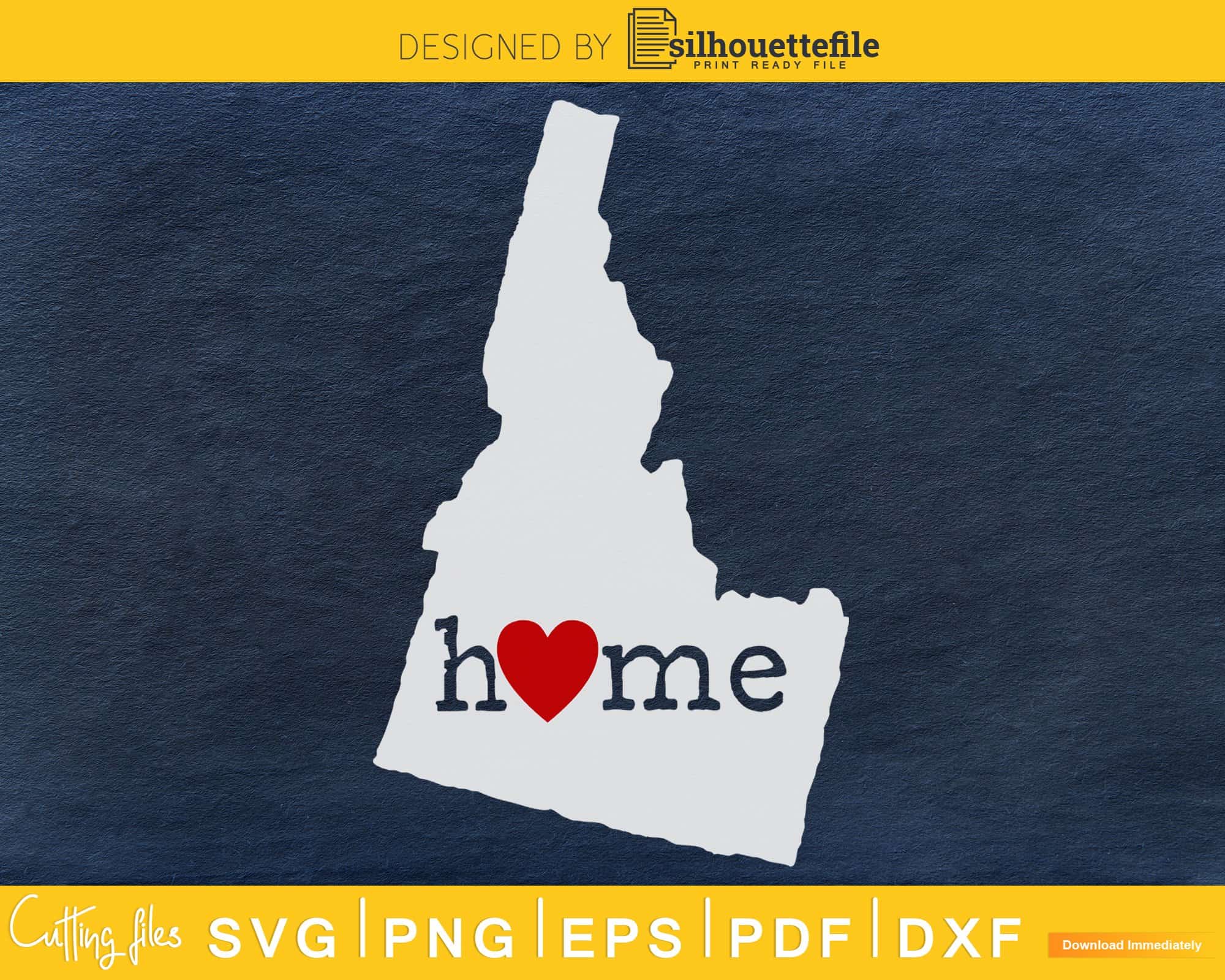 Idaho ID Home Heart Native Map svg cricut cut files by SilhouetteFile ...