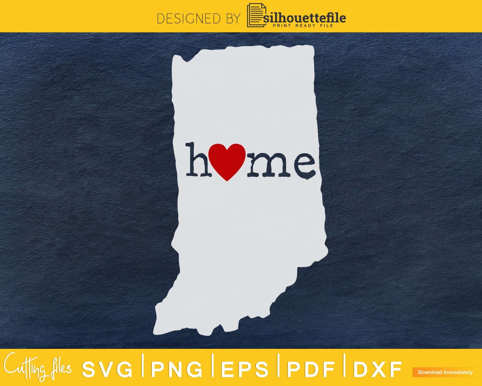 Indiana IN Home Heart Native Map Cricut svg files by SilhouetteFile ...