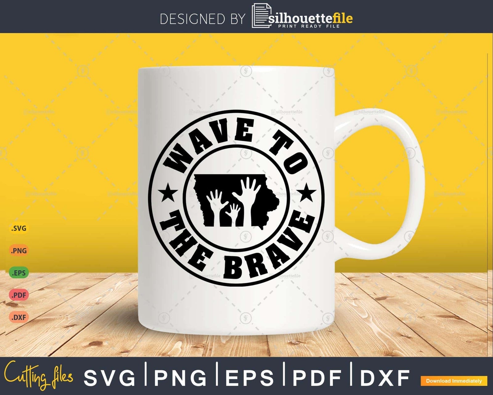 Iowa Wave to the Brave Football Children's Hospital svg png dxf files ...