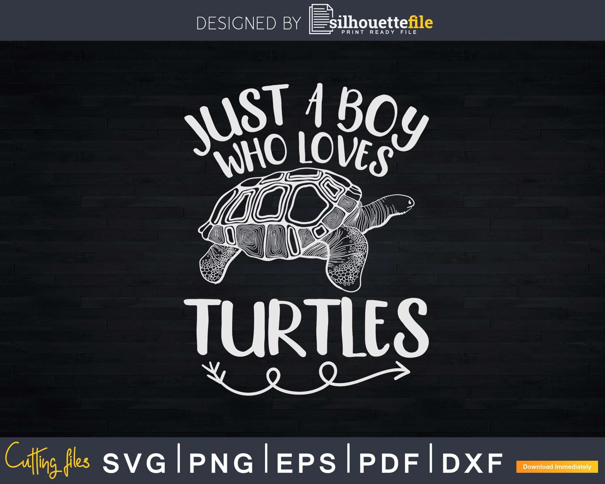 Just A Boy Who Loves Sea Turtles Ocean Animal Shirt Svg Files For Sale ...