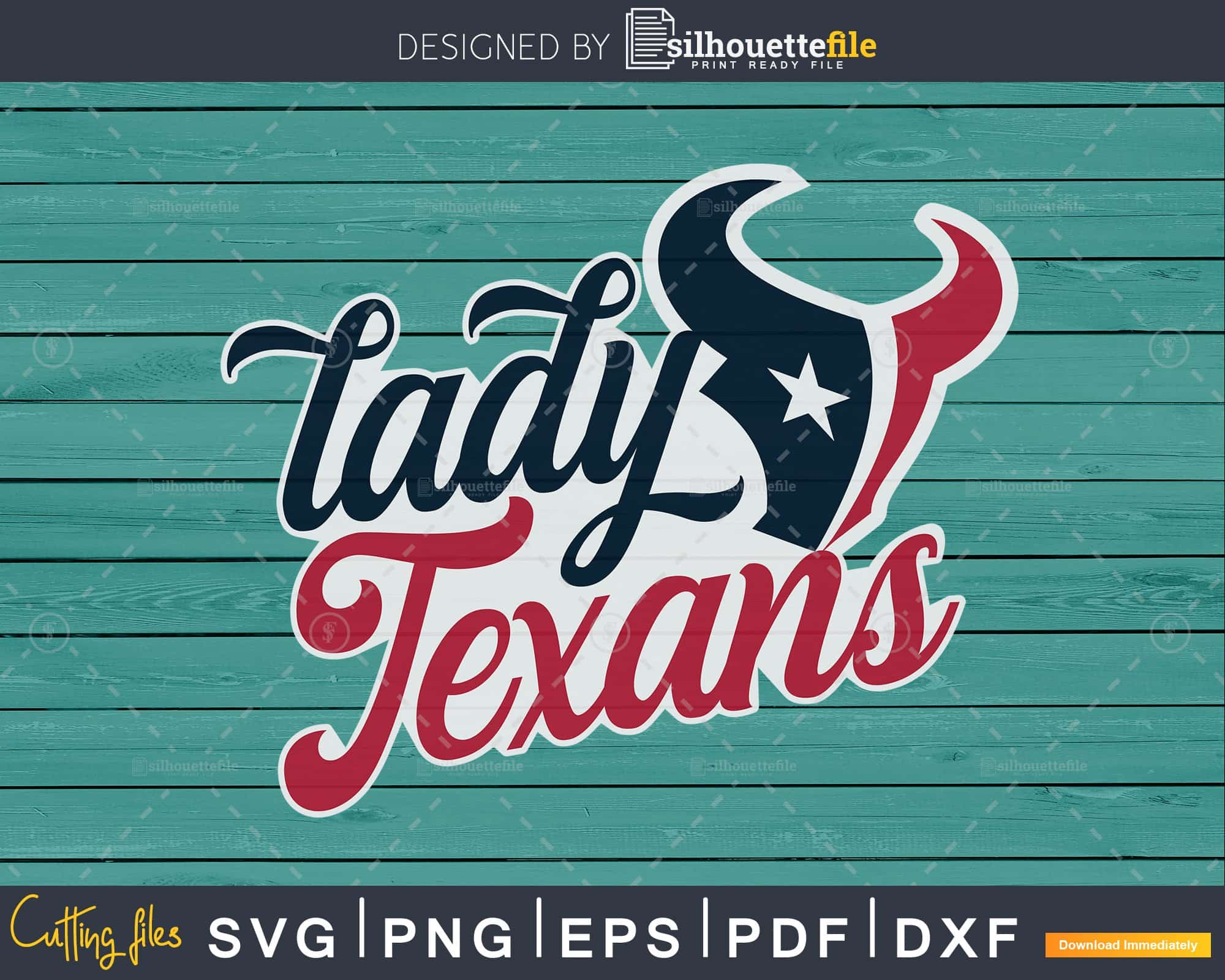 Lady Texans Houston Football NFL Logo svg cut file cricut | Silhouettefile