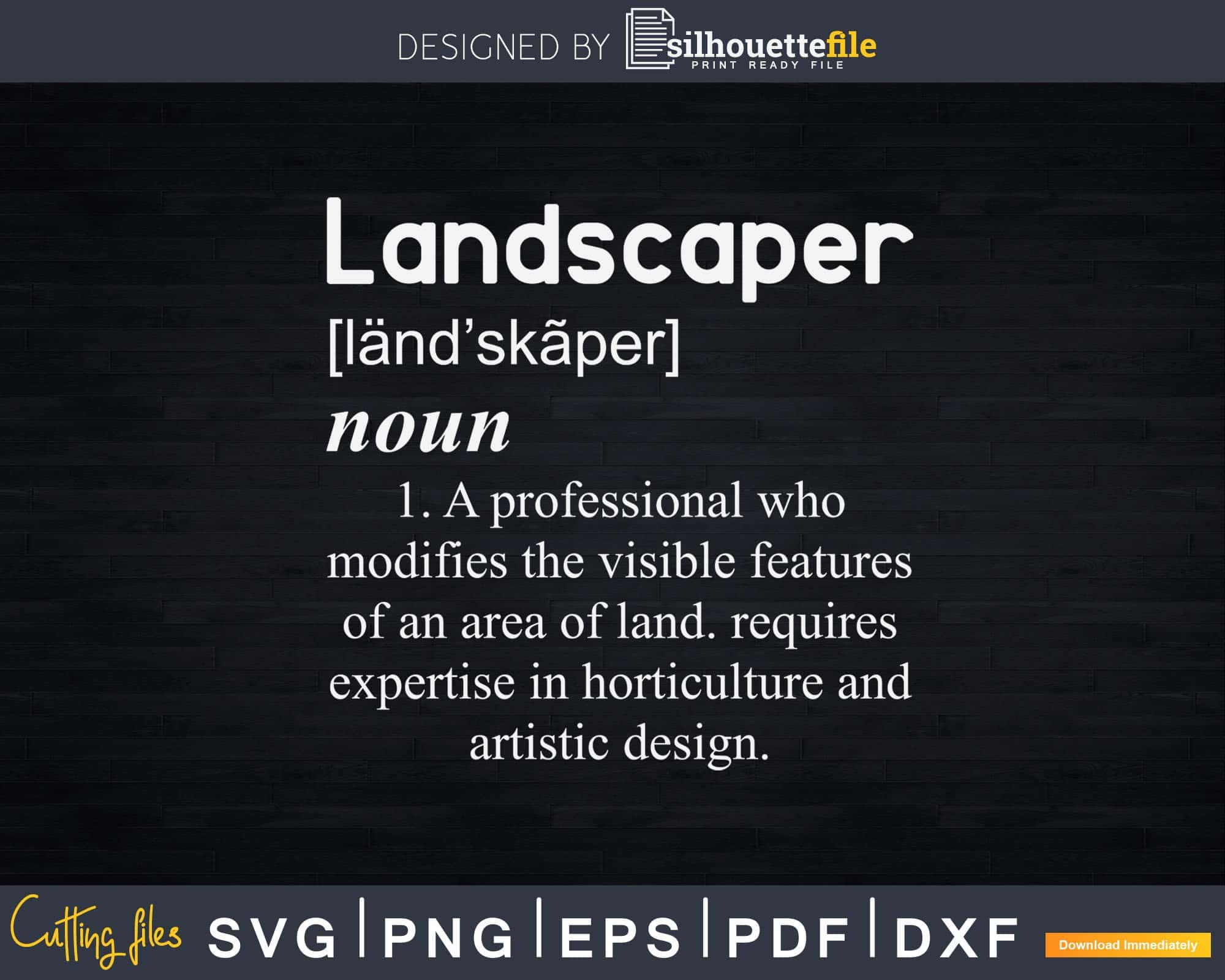 Landscaper Definition Day Laborers Landscapers Svg Dxf Cut | SilhouetteFile