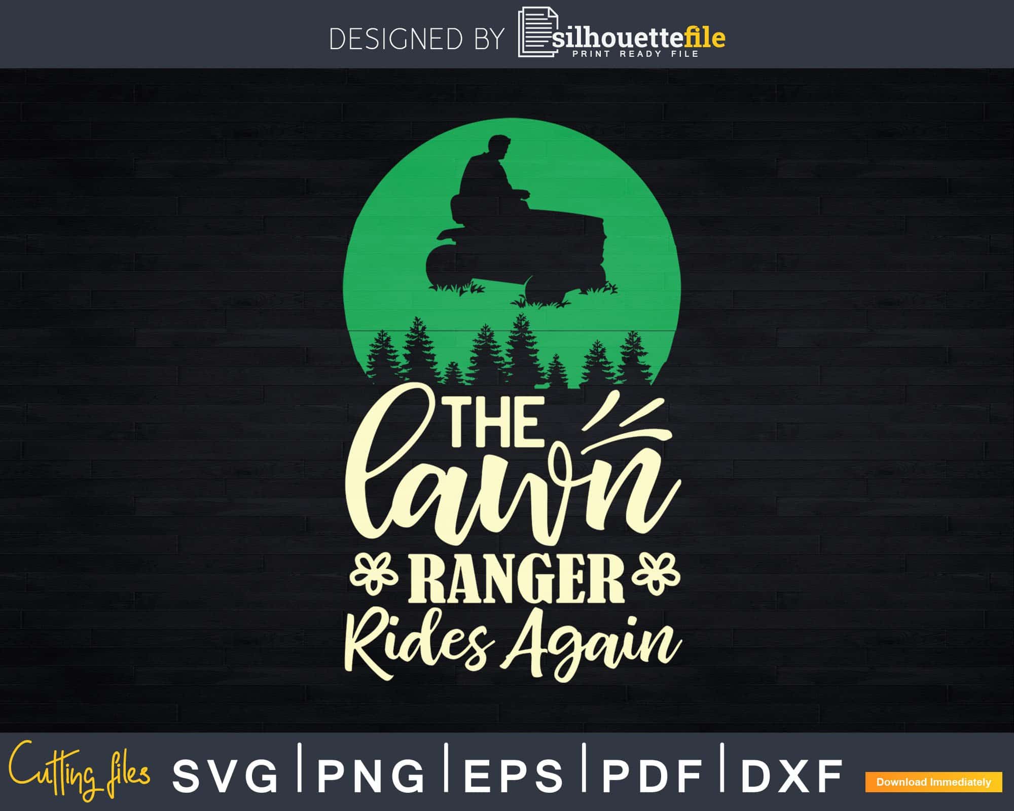 Lawn Ranger Grass Lawn Mower Svg Dxf Cut Files | Silhouettefile