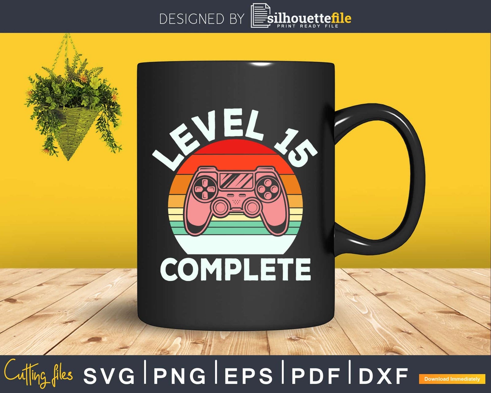 Level 15th Complete Retro 15 Year Wedding Anniversary Svg | Silhouettefile
