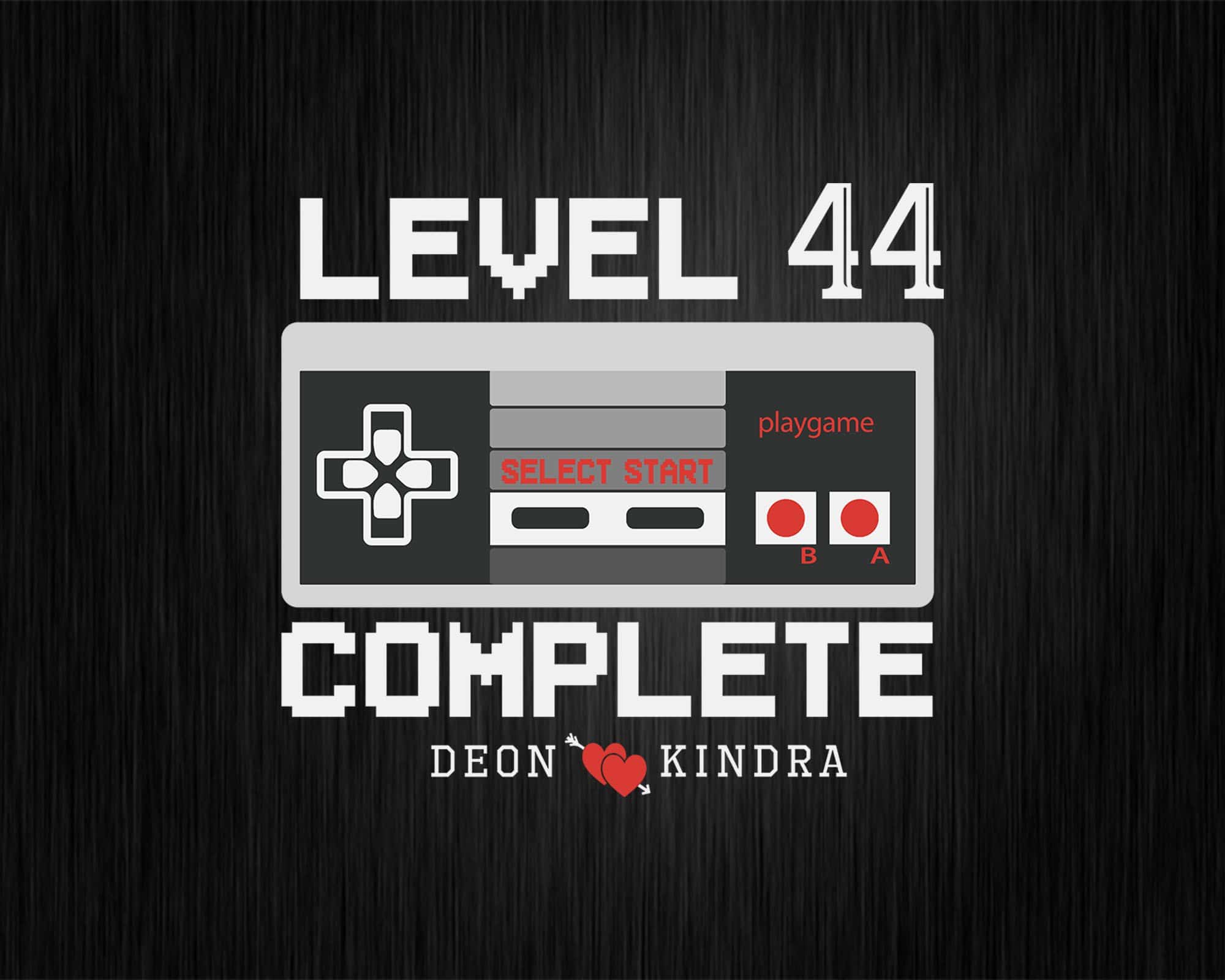 Level 44 Complete 44th Wedding Anniversary Svg Png T-shirt Design ...