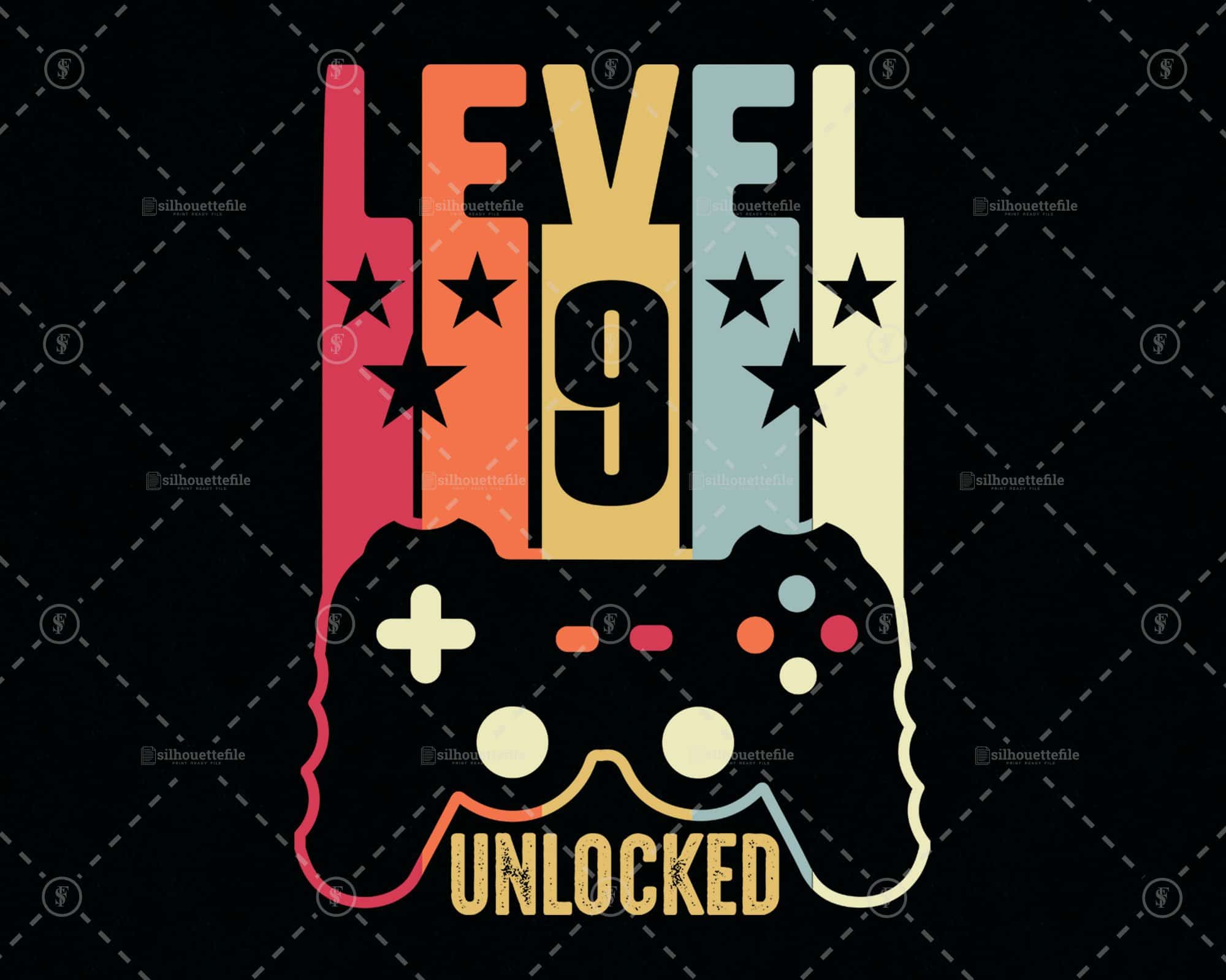 Level 9 Unlocked 9th Birthday Gamer Svg Files For Cricut | Silhouettefile