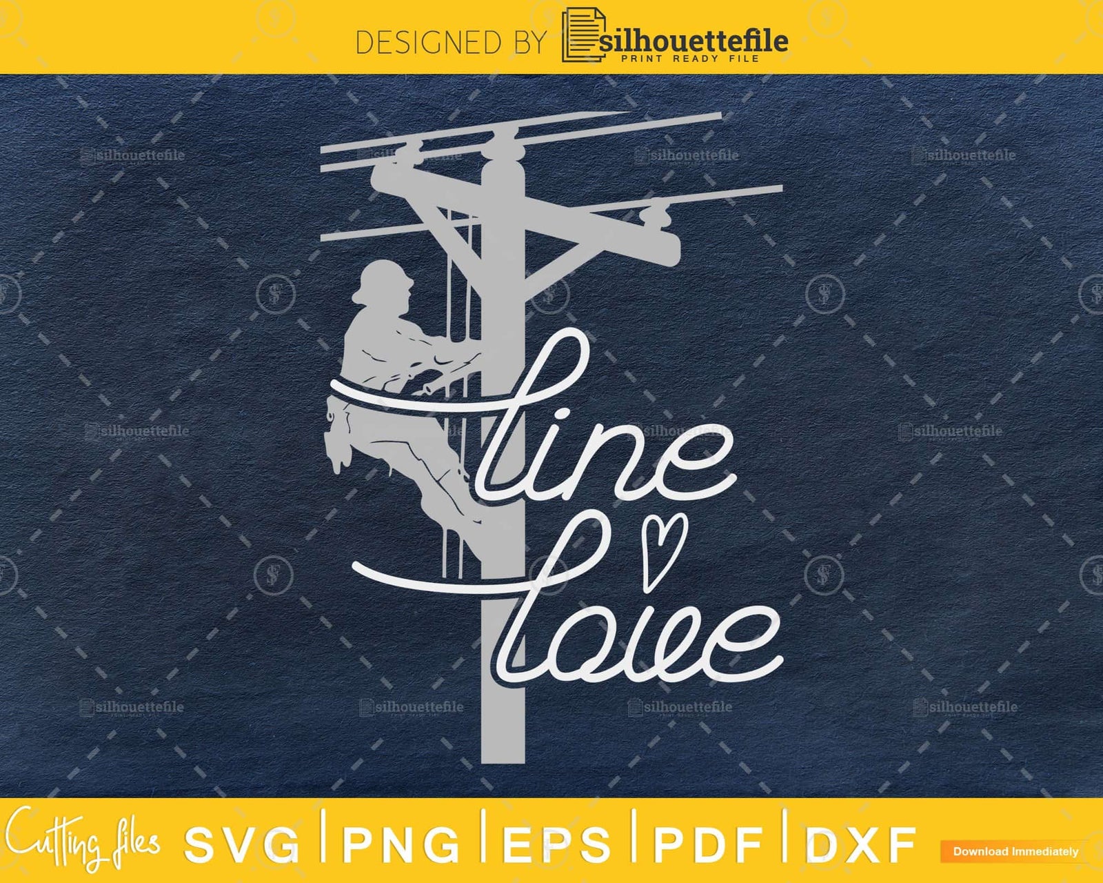 Line Love Electrical Lineman's Wife or Girlfriend svg png dxf cut files ...