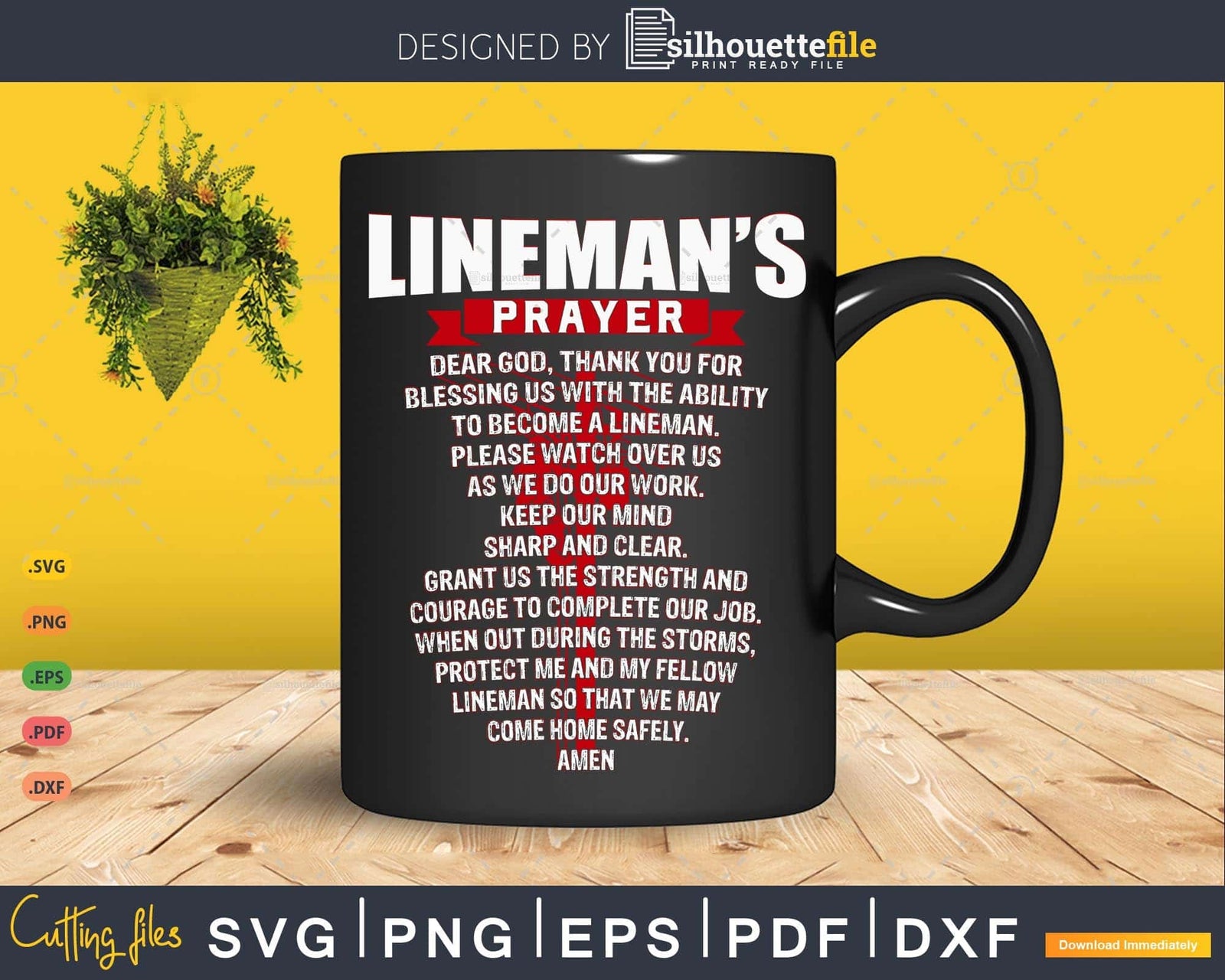 Lineman's Prayer Christianity Verse Svg Png Digital File | Silhouettefile