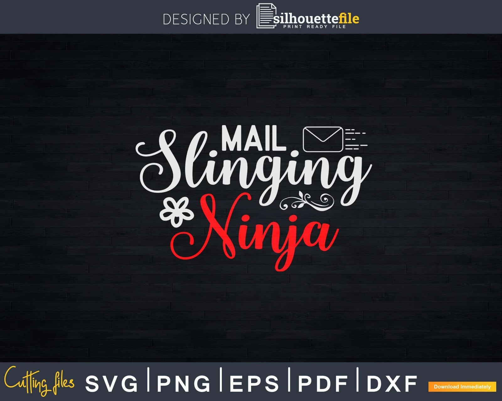 Mail Slinging Ninja Postman Mail Carrier Svg Dxf Cut Files | Silhouettefile