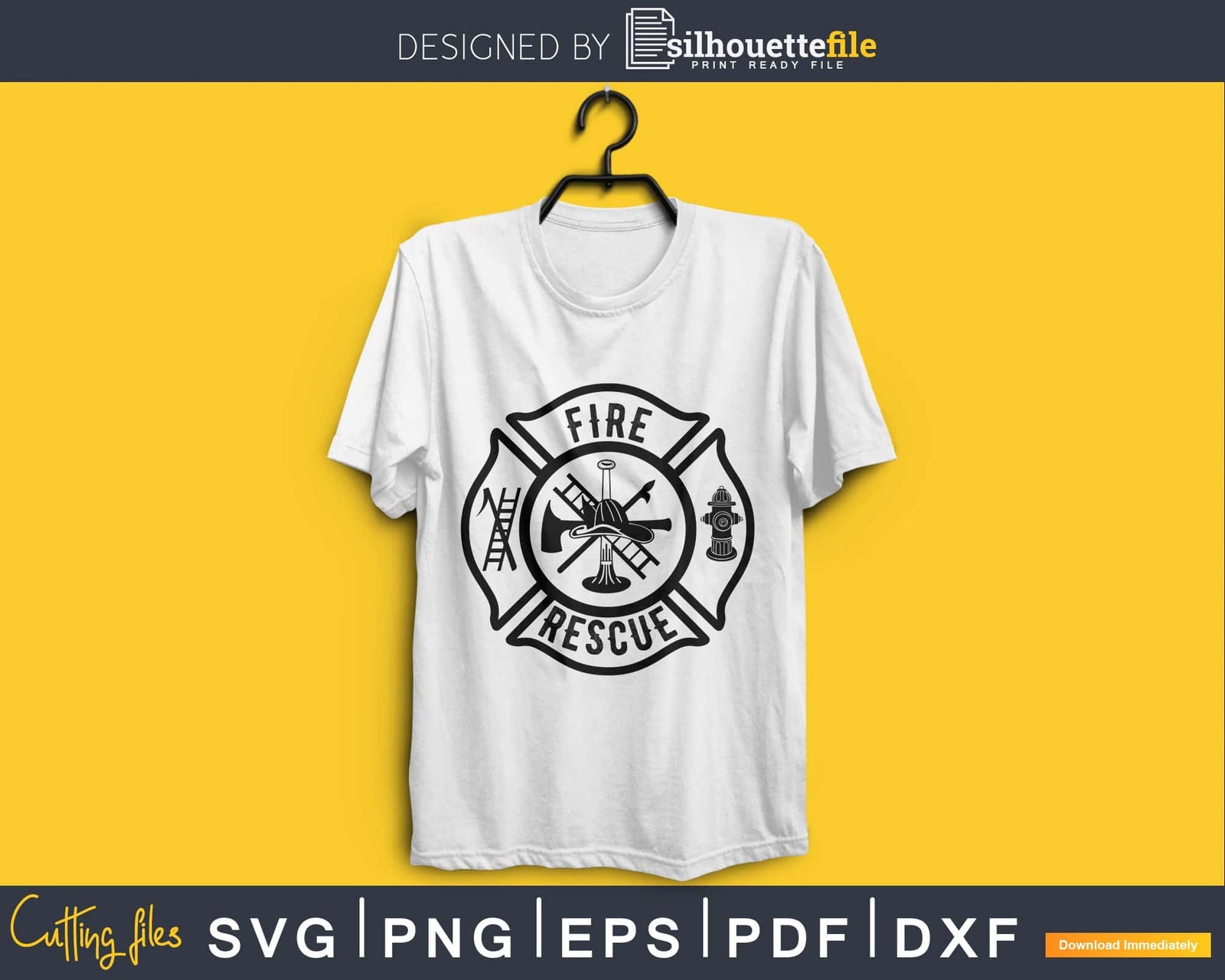 Maltese Cross Fire Rescue Emblem department Firefighter | Silhouettefile