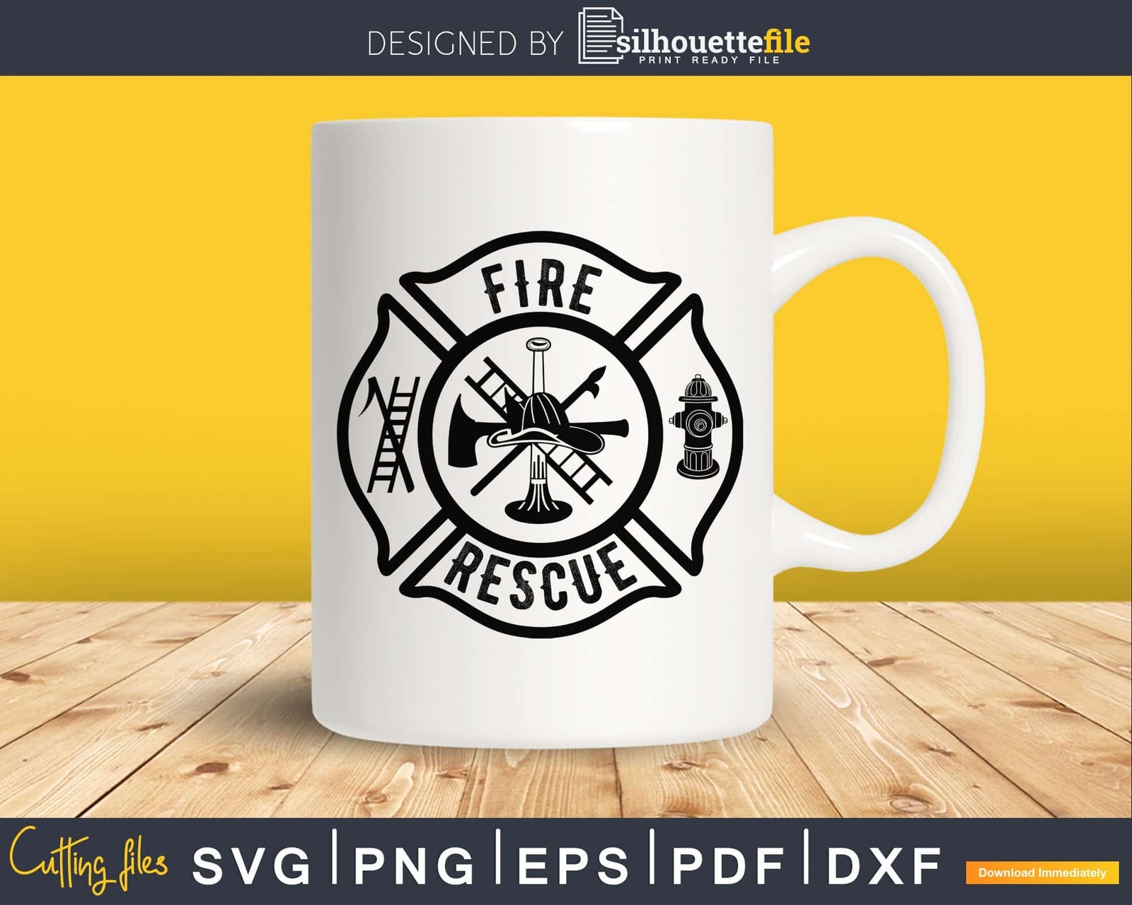 Maltese Cross Fire Rescue Emblem department Firefighter | Silhouettefile