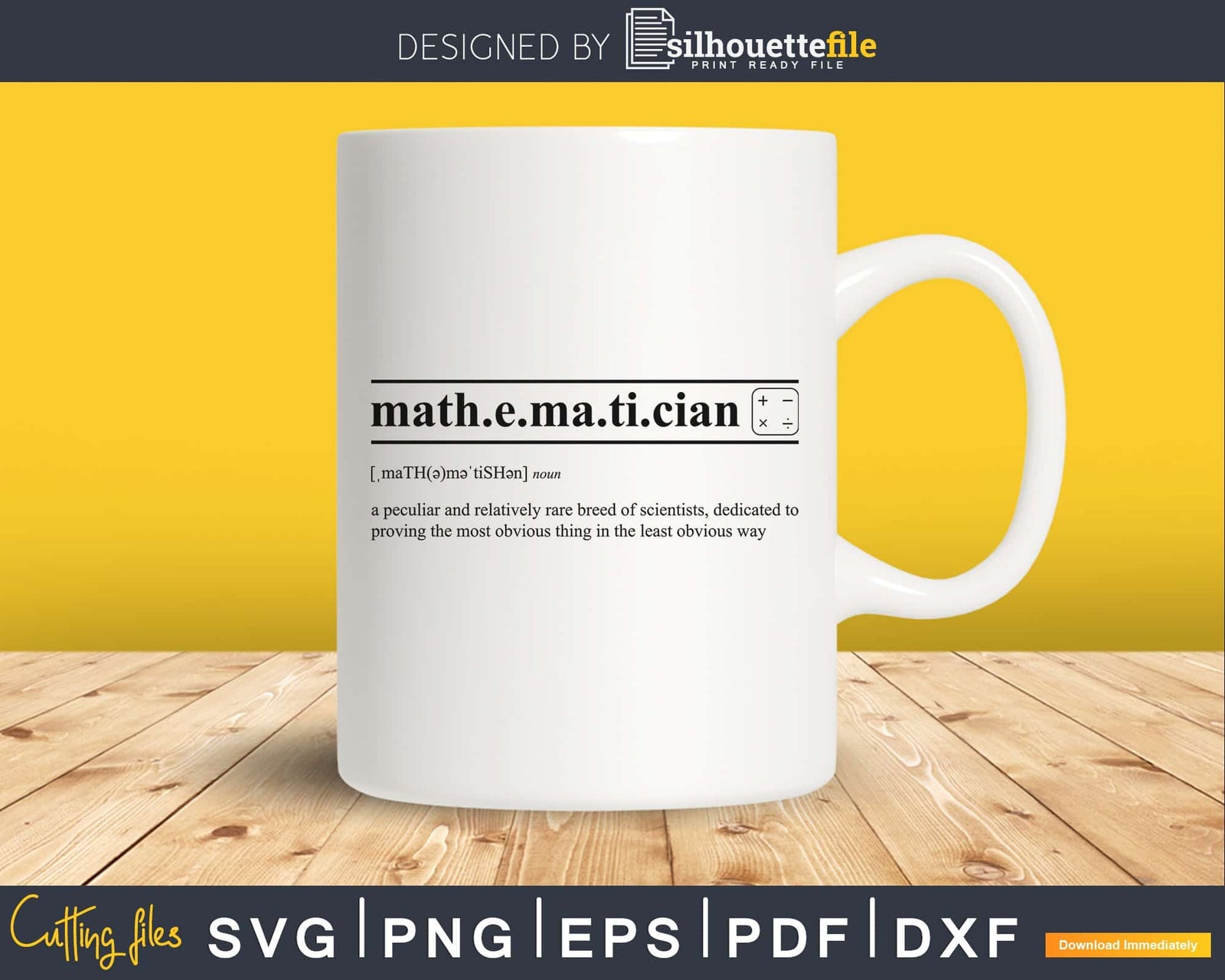 Mathematician definition svg printable Cut file by Silhouette File ...