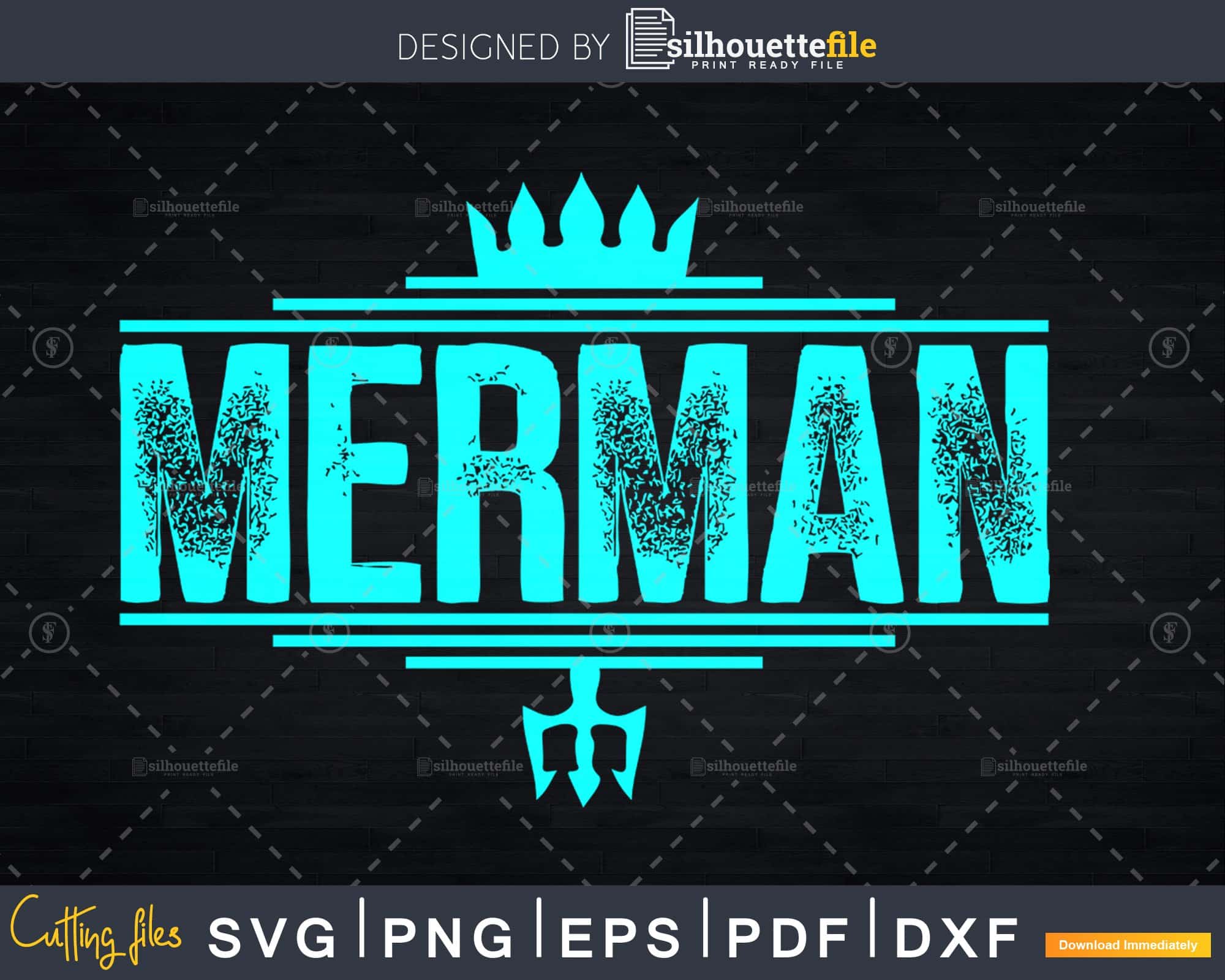 Merman Easy Halloween Costume Mermaid svg cut files | Silhouettefile