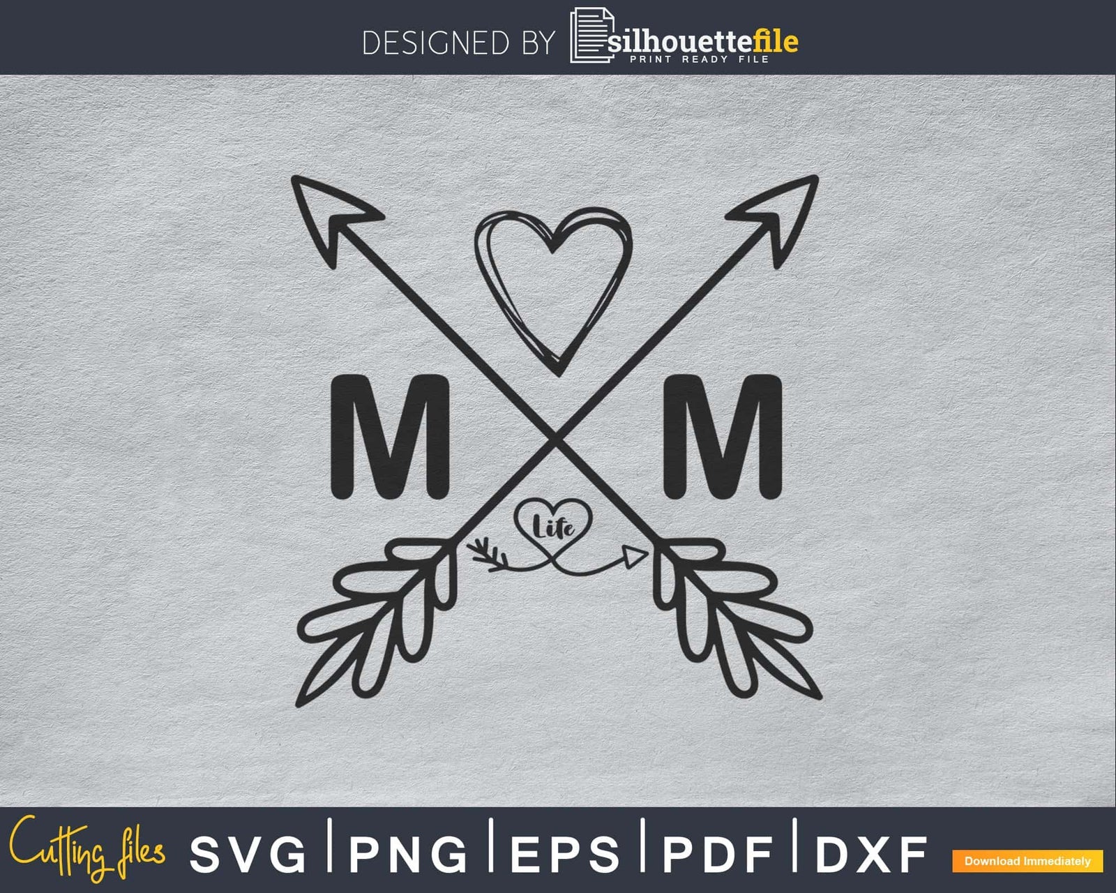 Mom Life with Arrows Svg craft cut file Motherhood Saying Svg ...