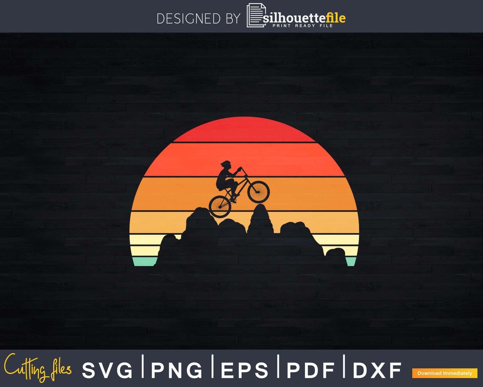 MTB Mountain Bike Downhill Bicycle Riding Svg Dxf Cut Files ...