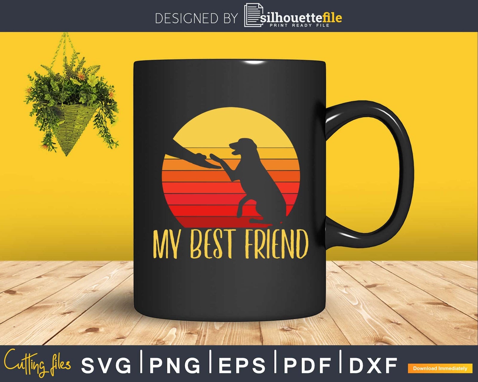My Best Friend Retro Style Dog Svg Cutting Files | Silhouettefile