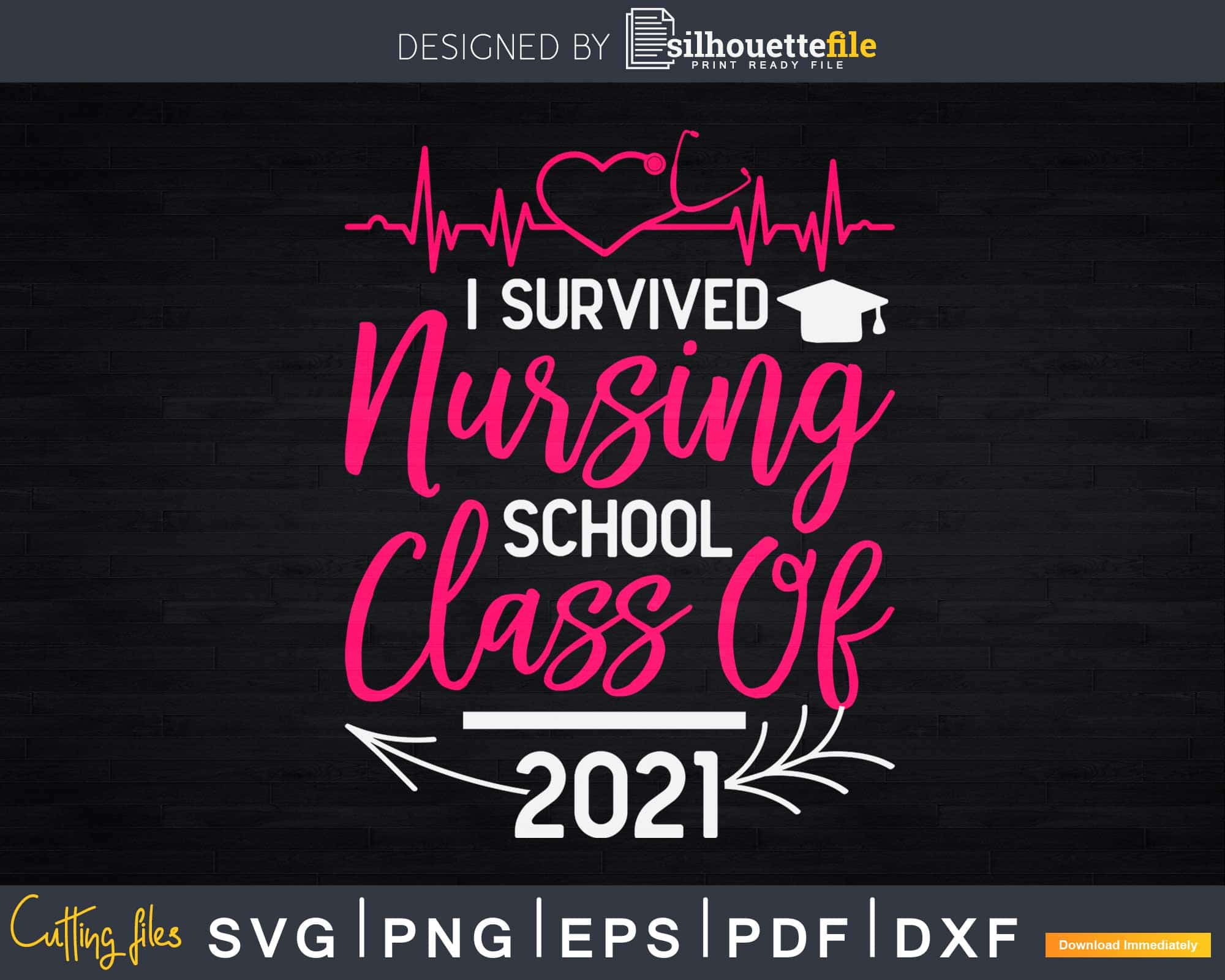 New Nurse Grad Class Of 2021 Cool Nursing Graduate Svg | Silhouettefile