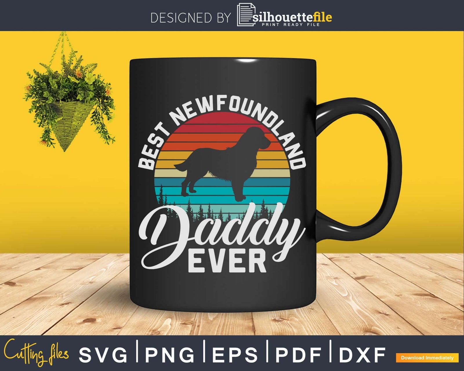 Newfoundland Dad Best Daddy Dog Lover Retro Vintage Svg Shirt Design ...