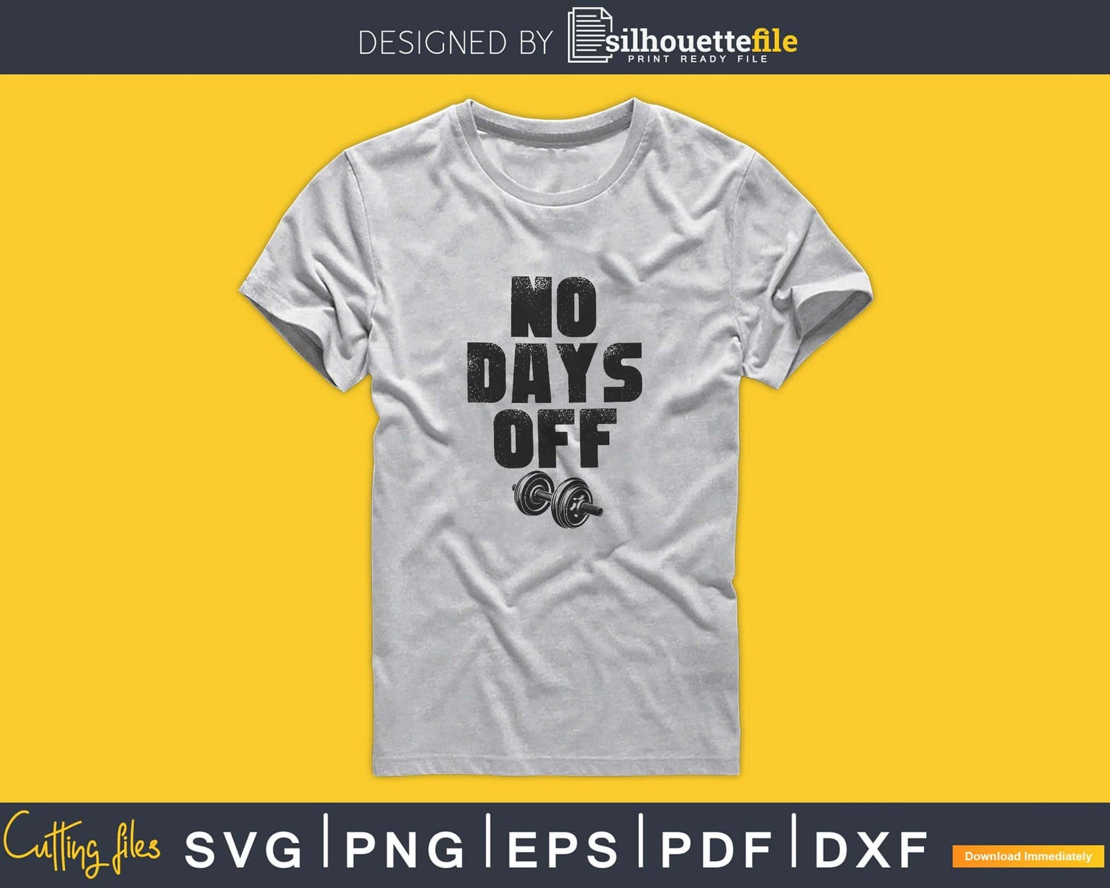 No days off Gym Workout Fitness cricut svg png digital | SilhouetteFile