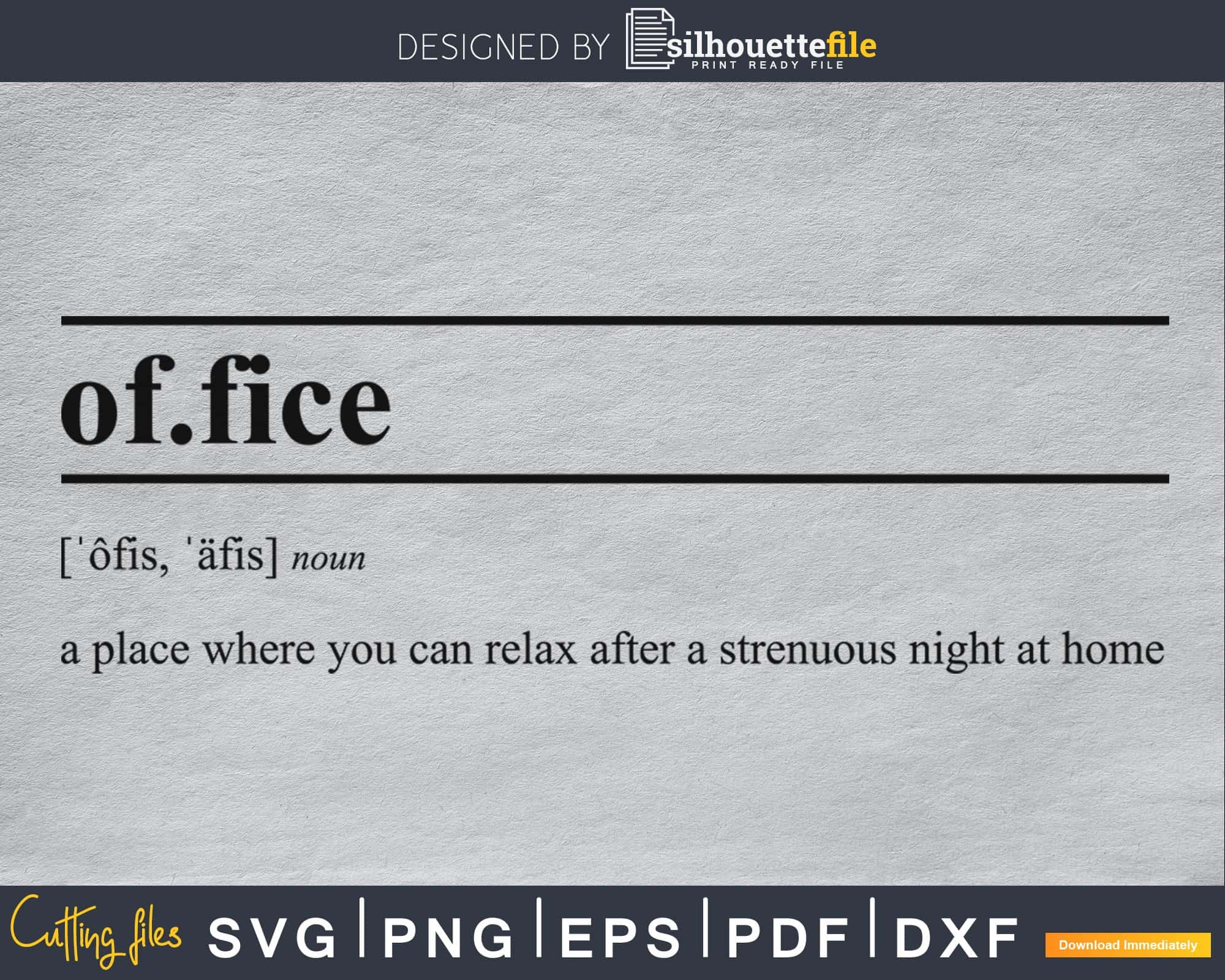 Office definition svg printable file by Silhouette File | Silhouettefile